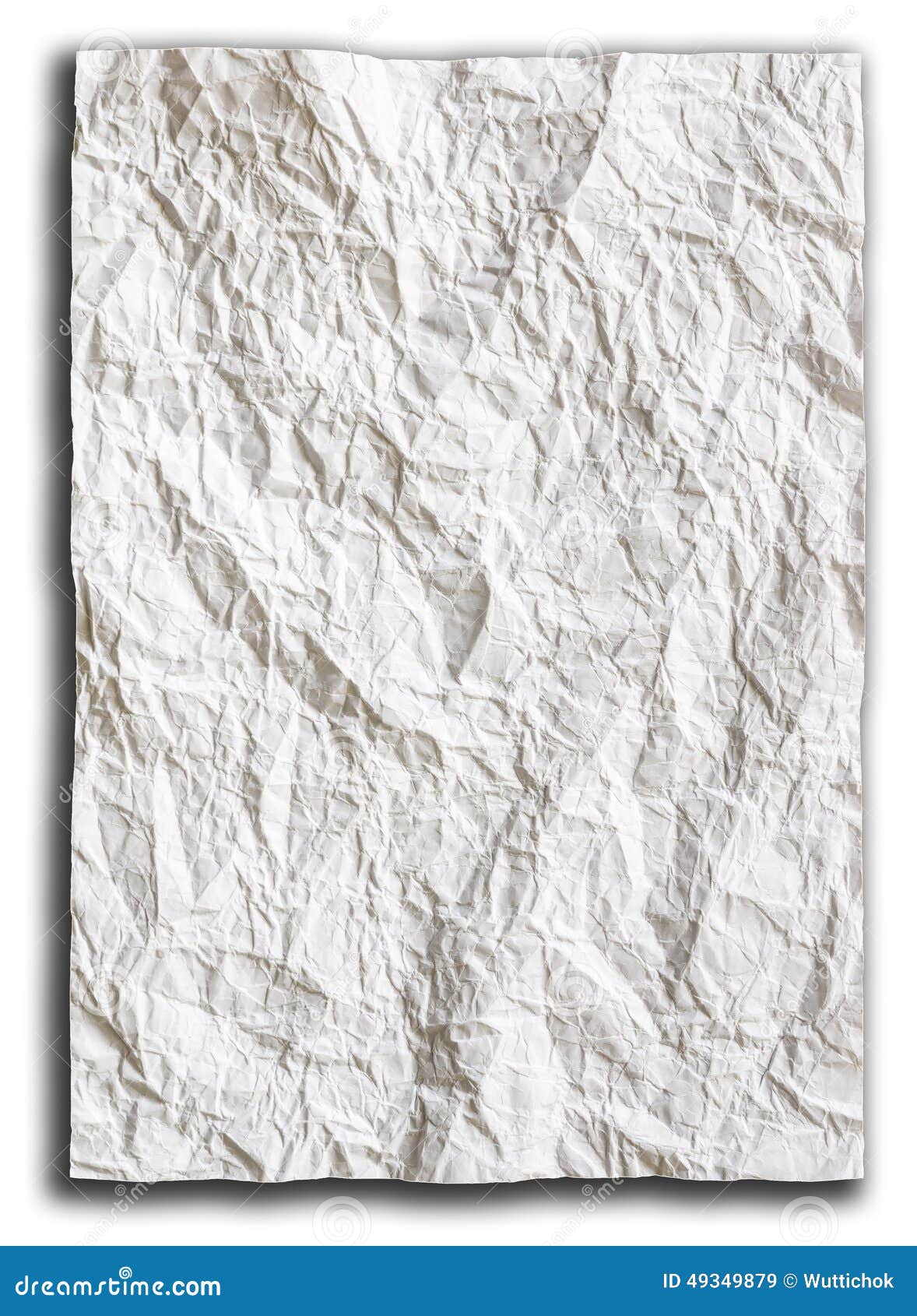 Wrinkled Paper Background on White Background Stock Image - Image of ...