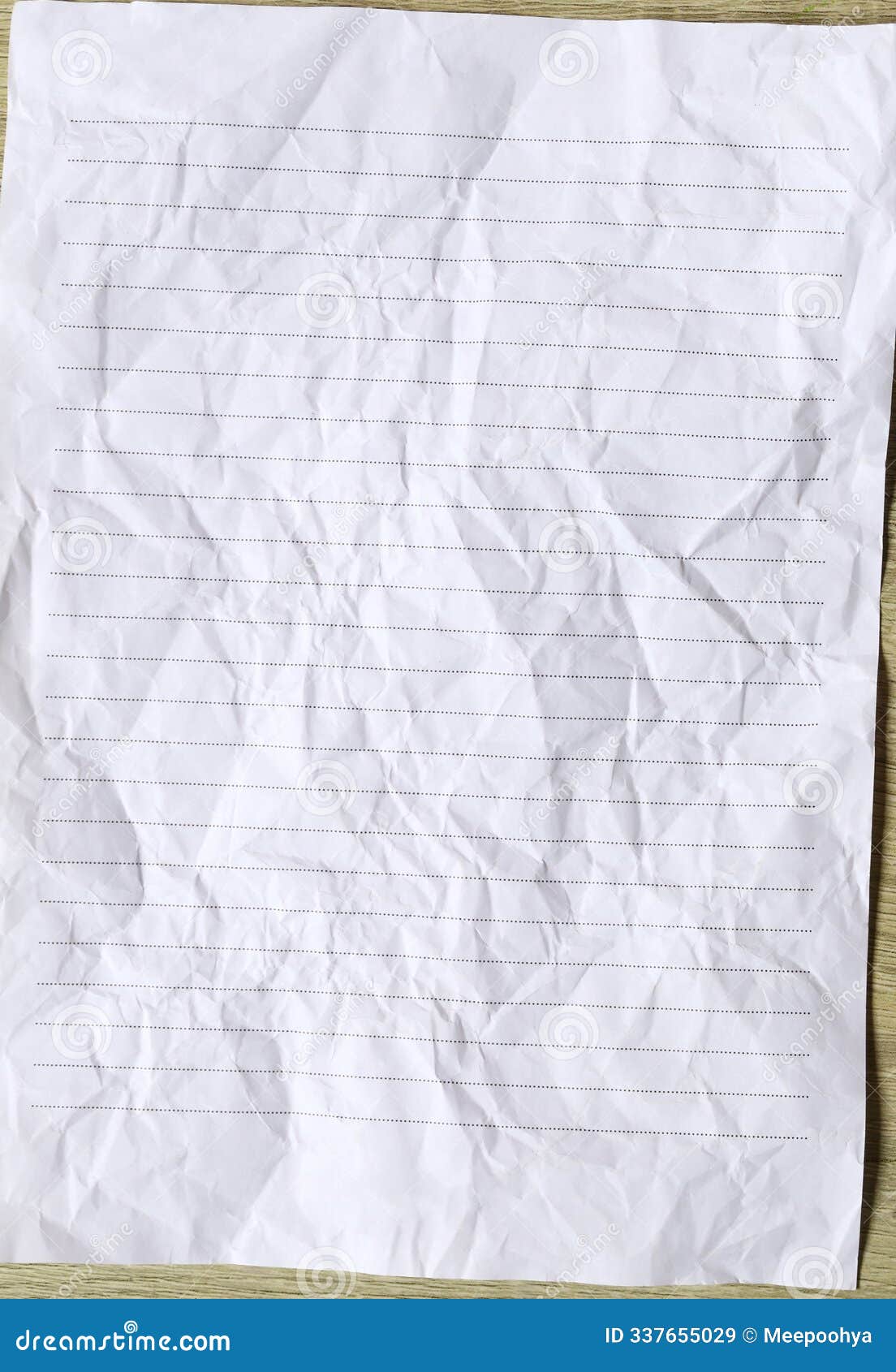 Wrinkled Paper Sheet with Lines for Writing Notes Stock Illustration ...