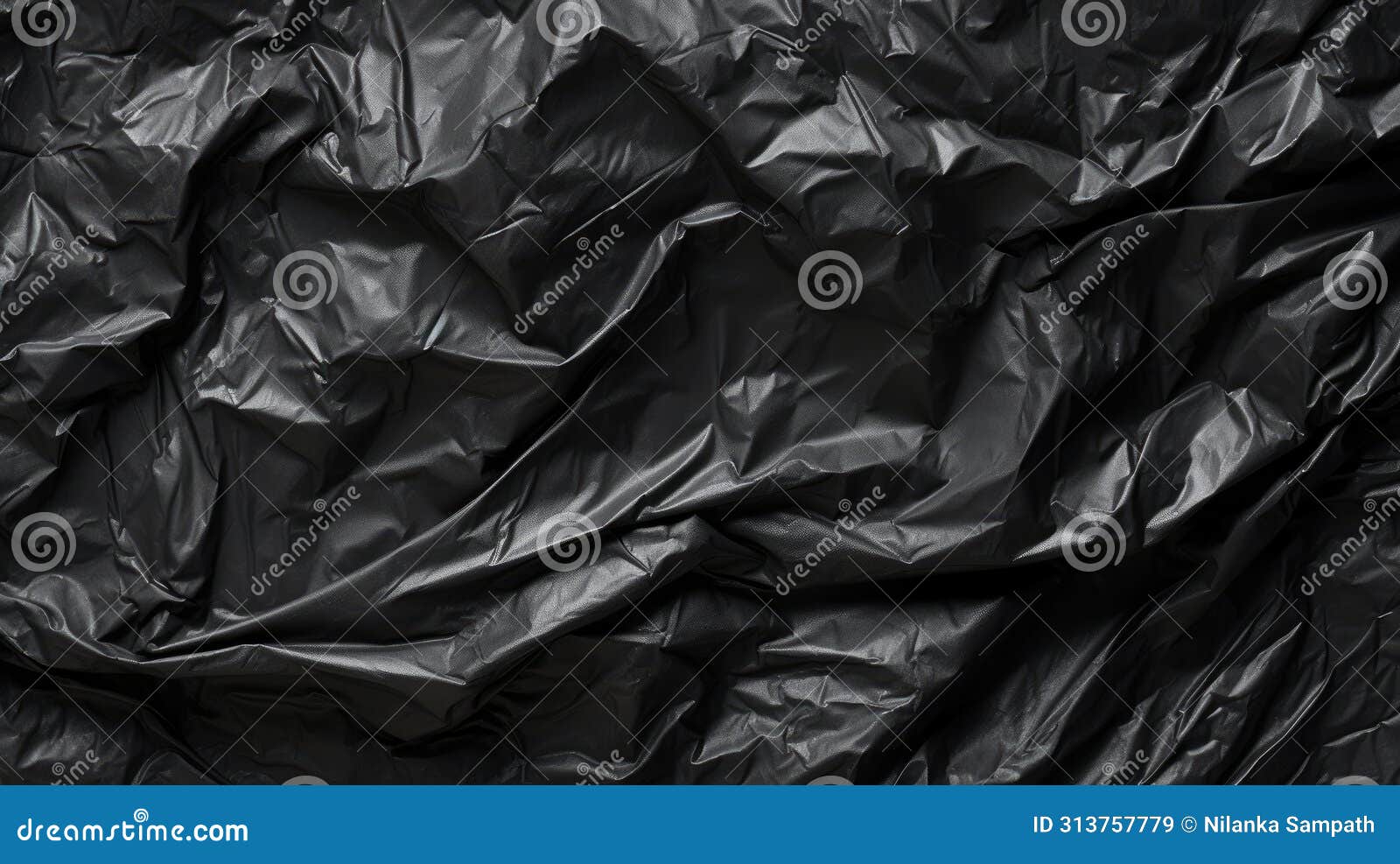 Wrinkled Polythene Texture, Black Garbage Bag Texture Background ...