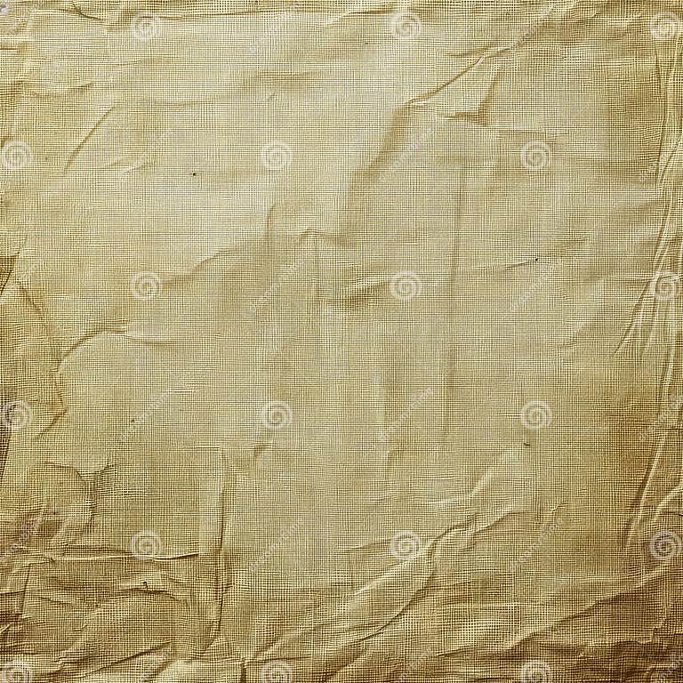 Wrinkled and Textured Tan Fabric with a Fine Grid Pattern Stock ...