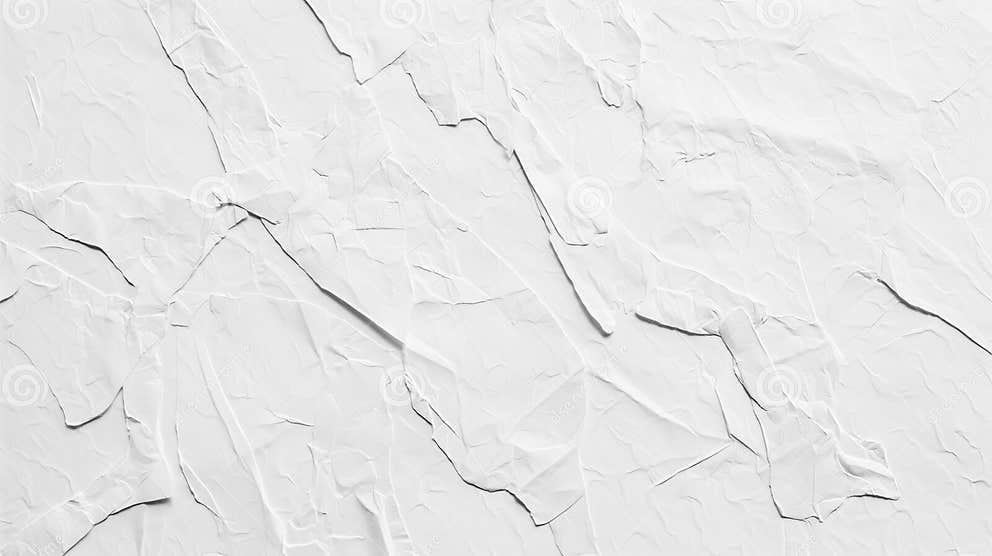 Wrinkled White Paper Texture with Sharp Creases Creating an Abstract ...
