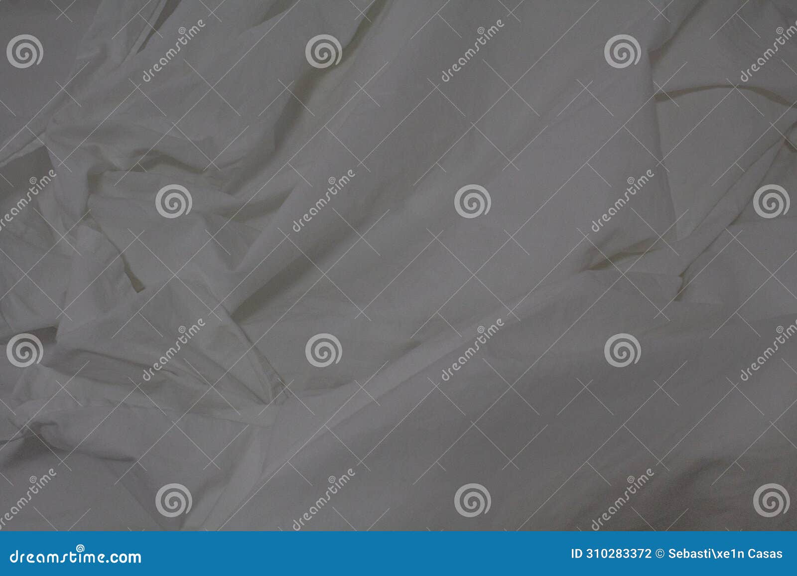 Wrinkled white sheet stock photo. Image of curve, textile - 310283372