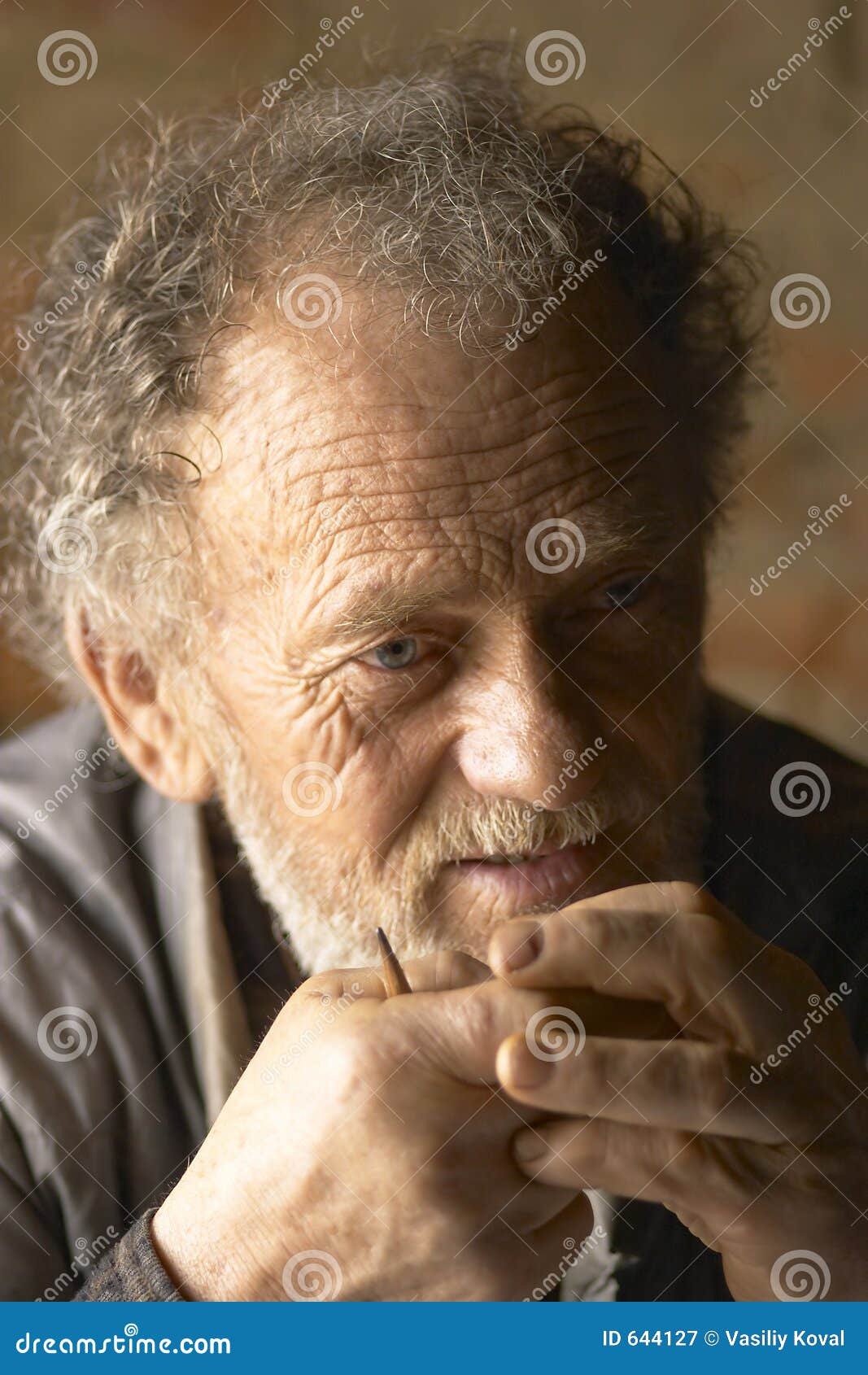 Wrinkly man stock image. Image of grey, shadow, pencil - 644127