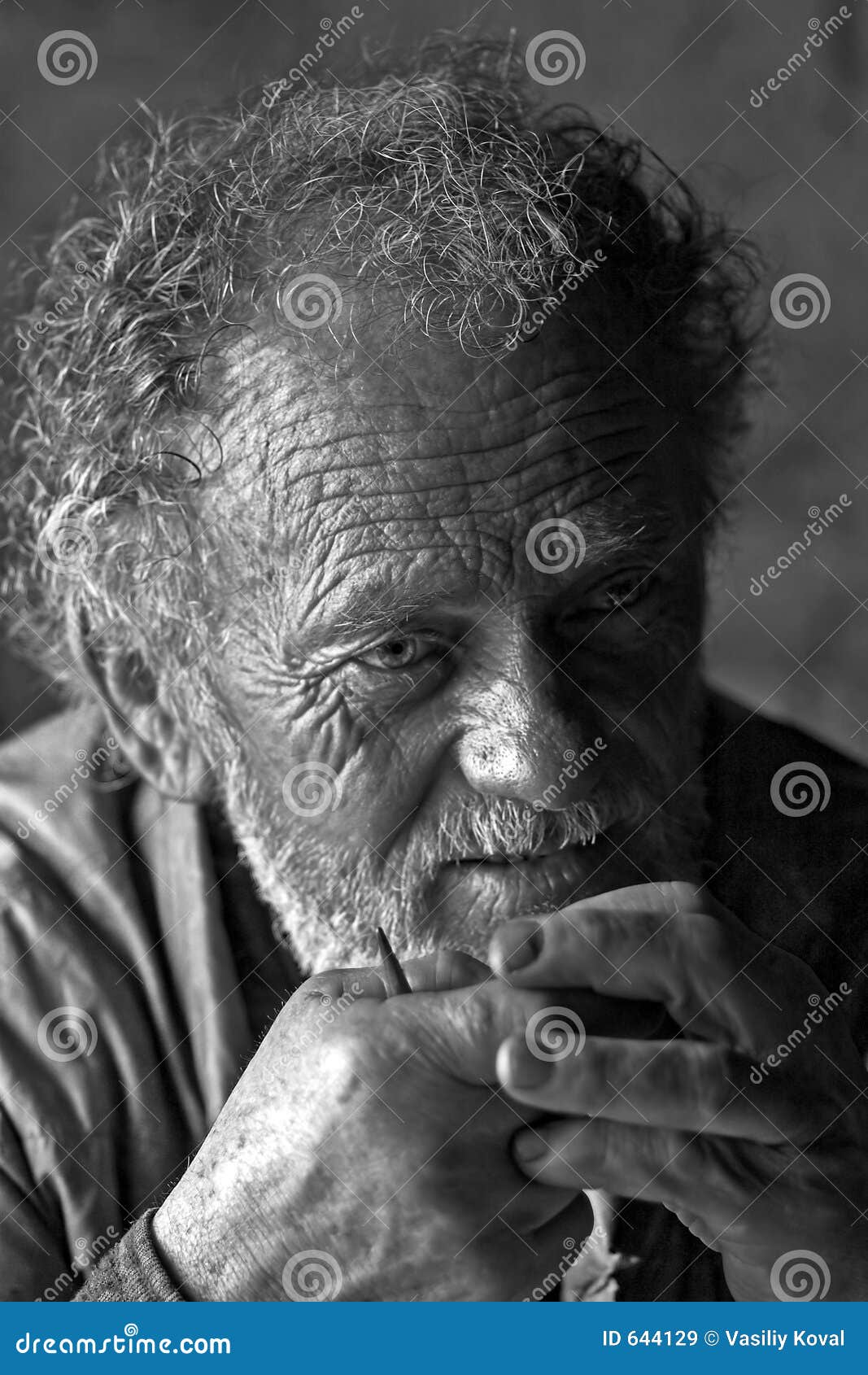 Wrinkly man stock image. Image of shadow, face, grey, hair - 644129