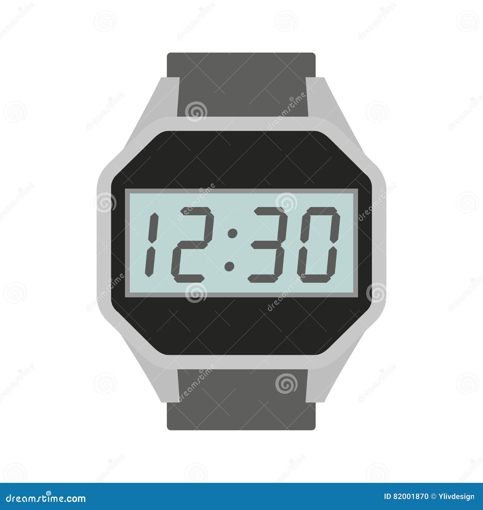 Wrist Digital Watch Icon, Flat Style Stock Vector - Illustration of ...