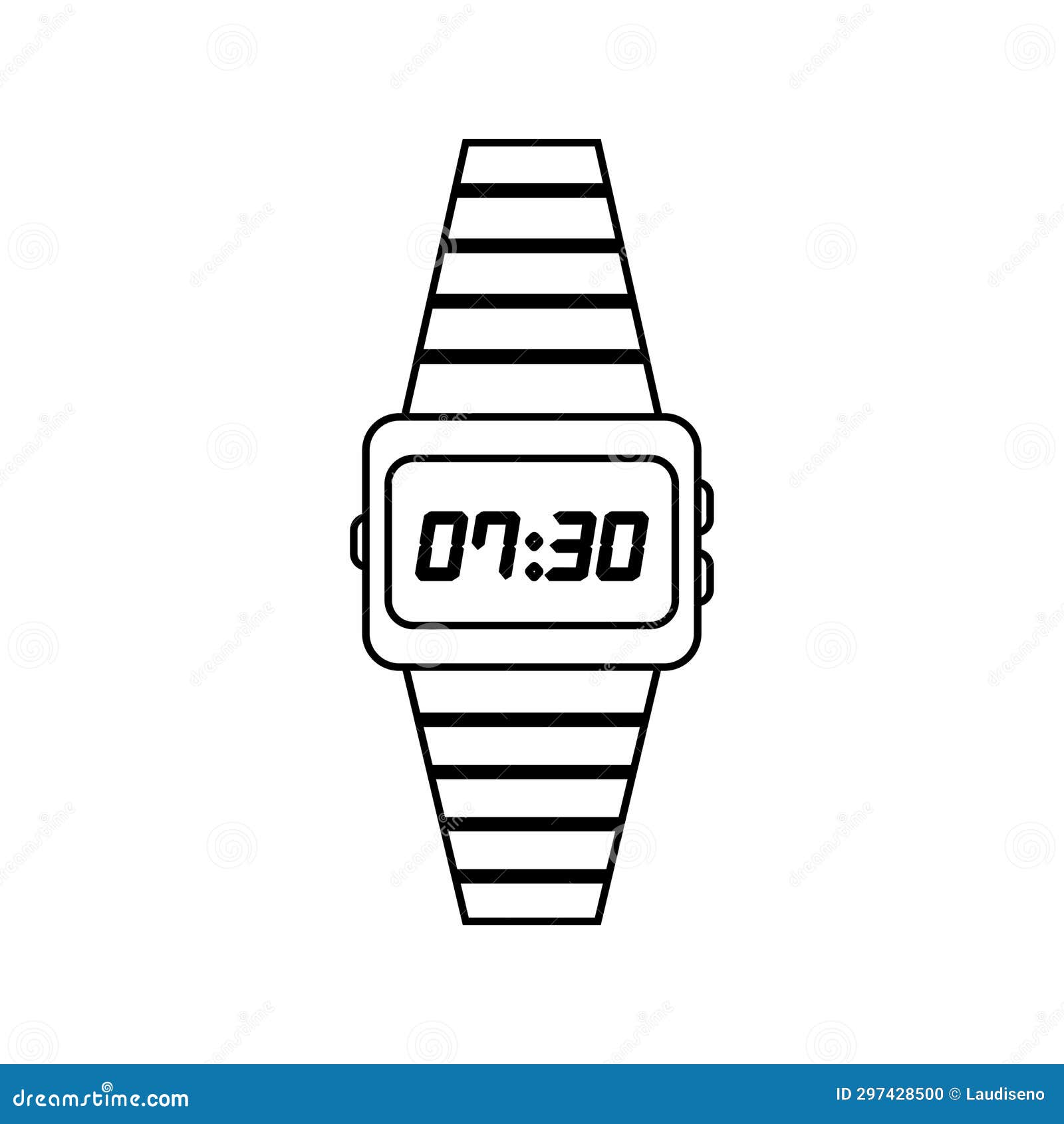 Wrist Digital Watch Icon Vector Stock Vector - Illustration of alarm ...