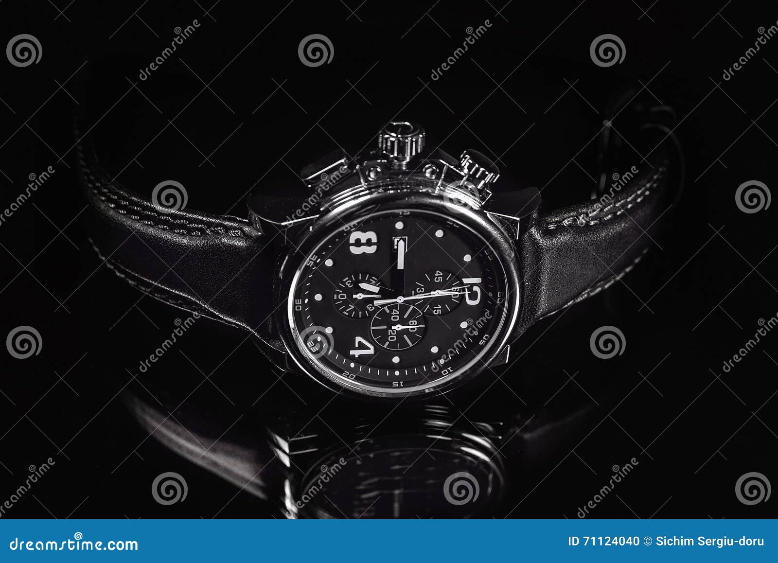 Wrist Watch on Dark Background Stock Photo - Image of digital, graphic ...