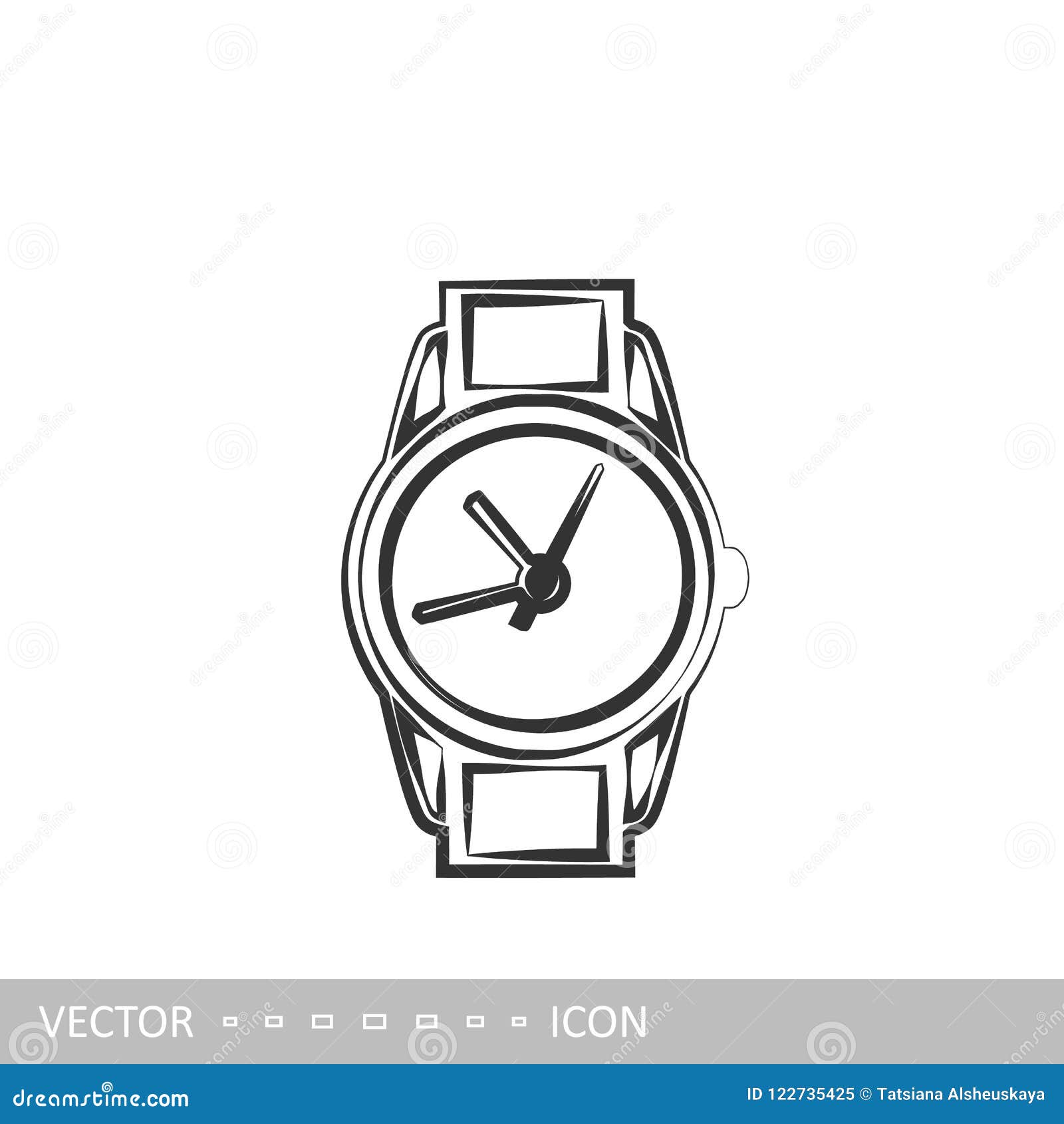 Wrist Watch. Icon in the Style of Linear Design. Stock Vector ...