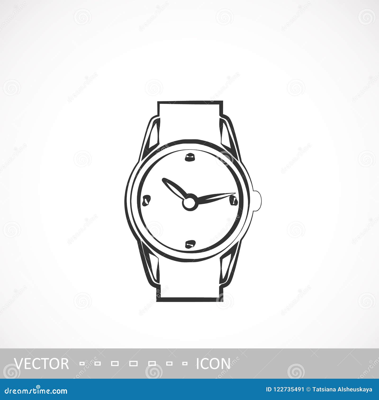 Wrist Watch. Icon in the Style of Linear Design. Stock Vector ...
