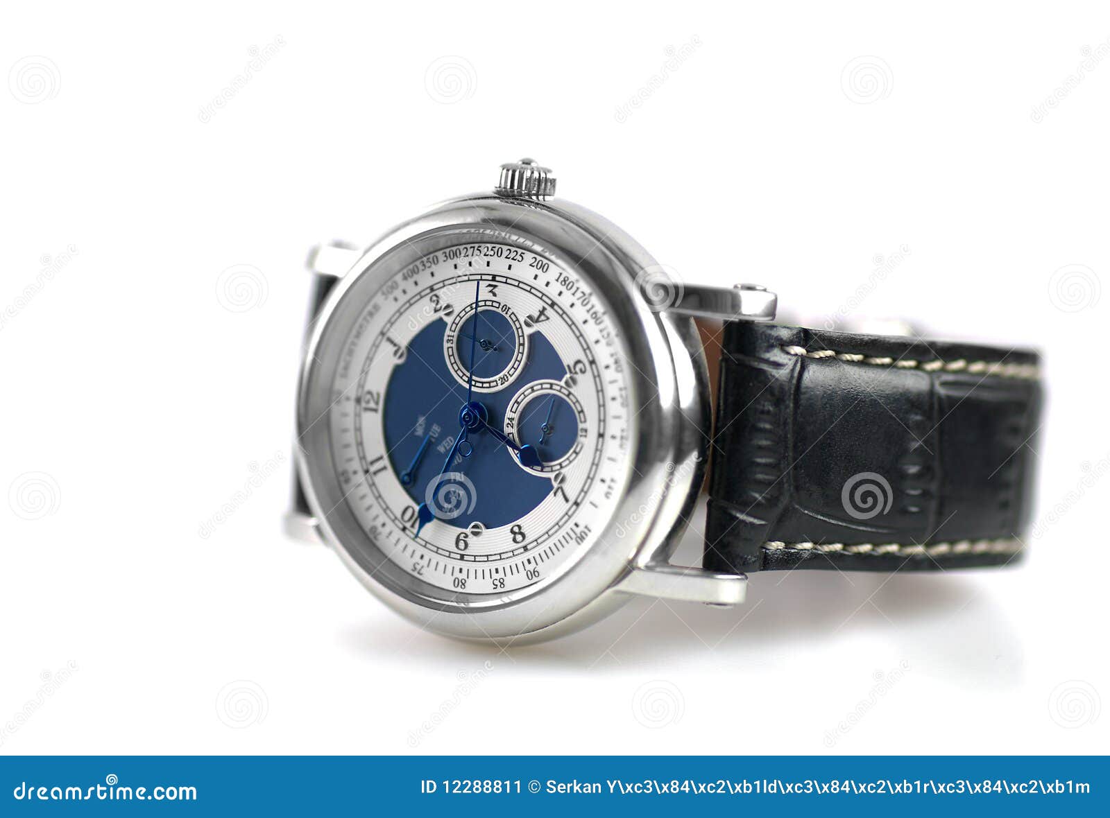 Wrist Watch on White Background Stock Image - Image of face, meeting ...