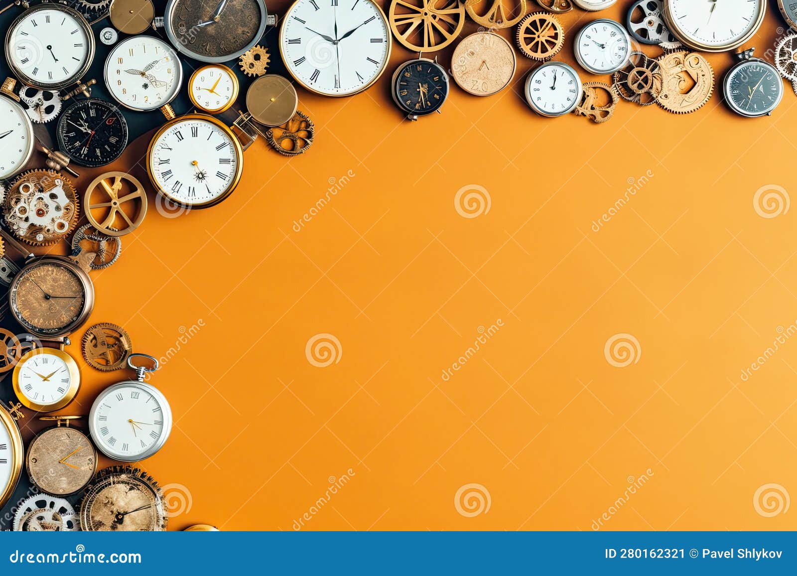 Wrist Watches Collage with Copy Space Stock Illustration - Illustration ...