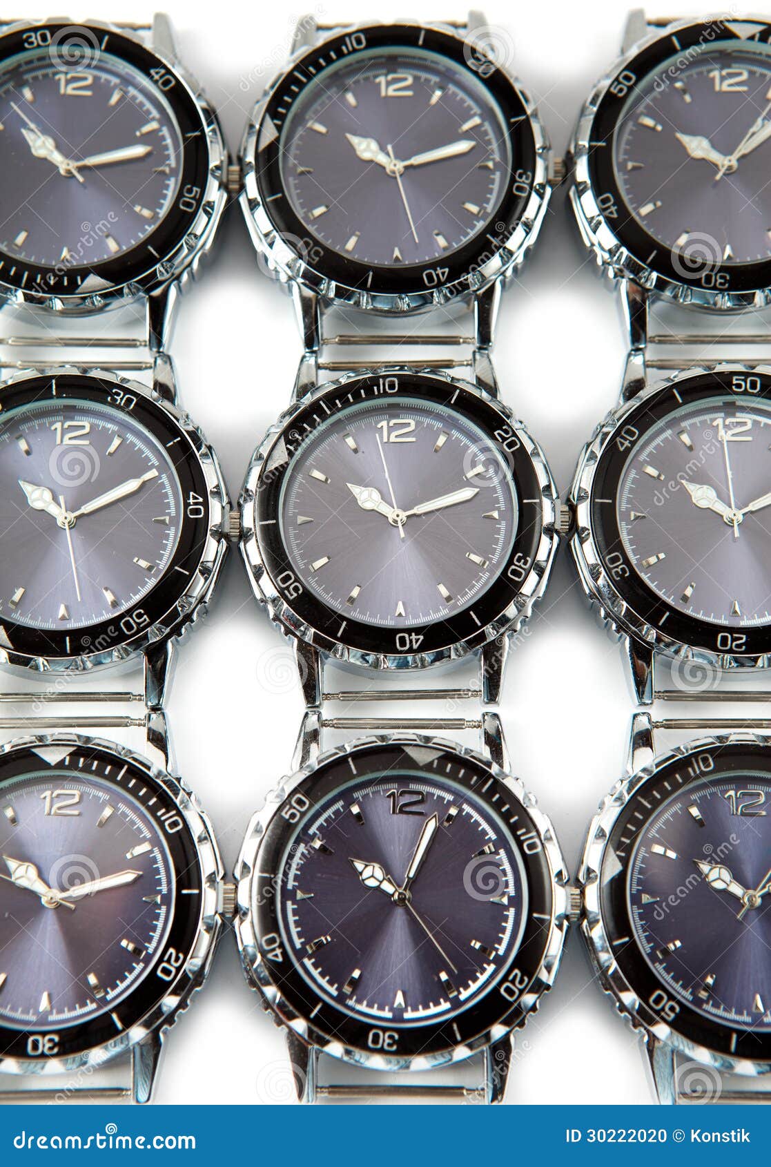 Nine Wrist Watch without a Thong Lies on a White Background Stock Photo ...