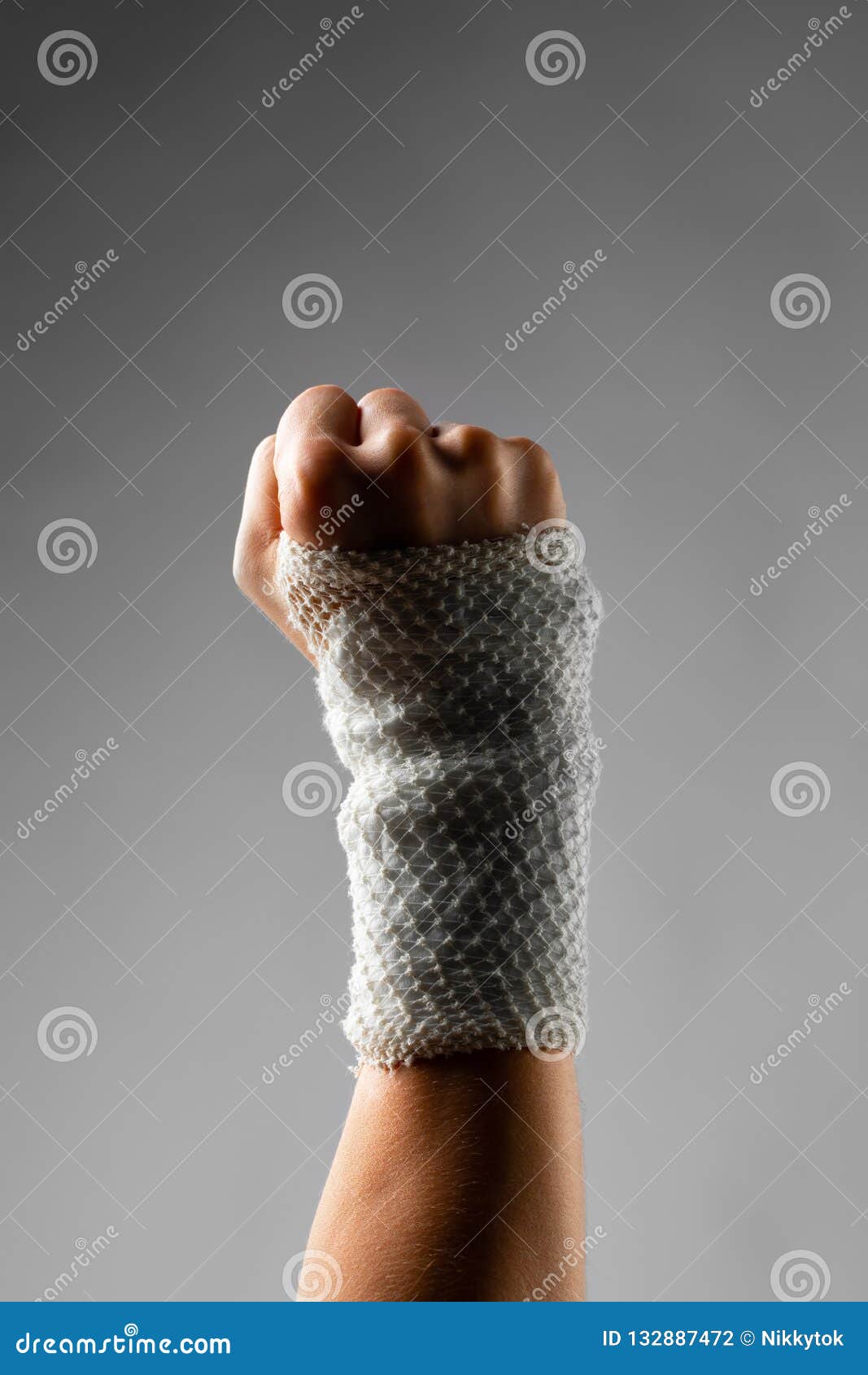 Wrist Wrapped with Healing Bandage Stock Photo - Image of pain, fight ...