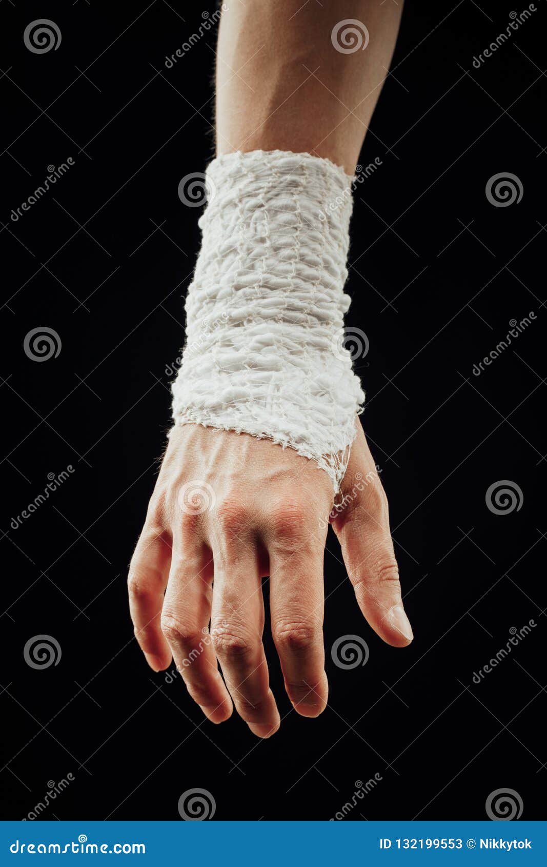 Wrist Wrapped with Healing Bandage Stock Image - Image of closeup ...