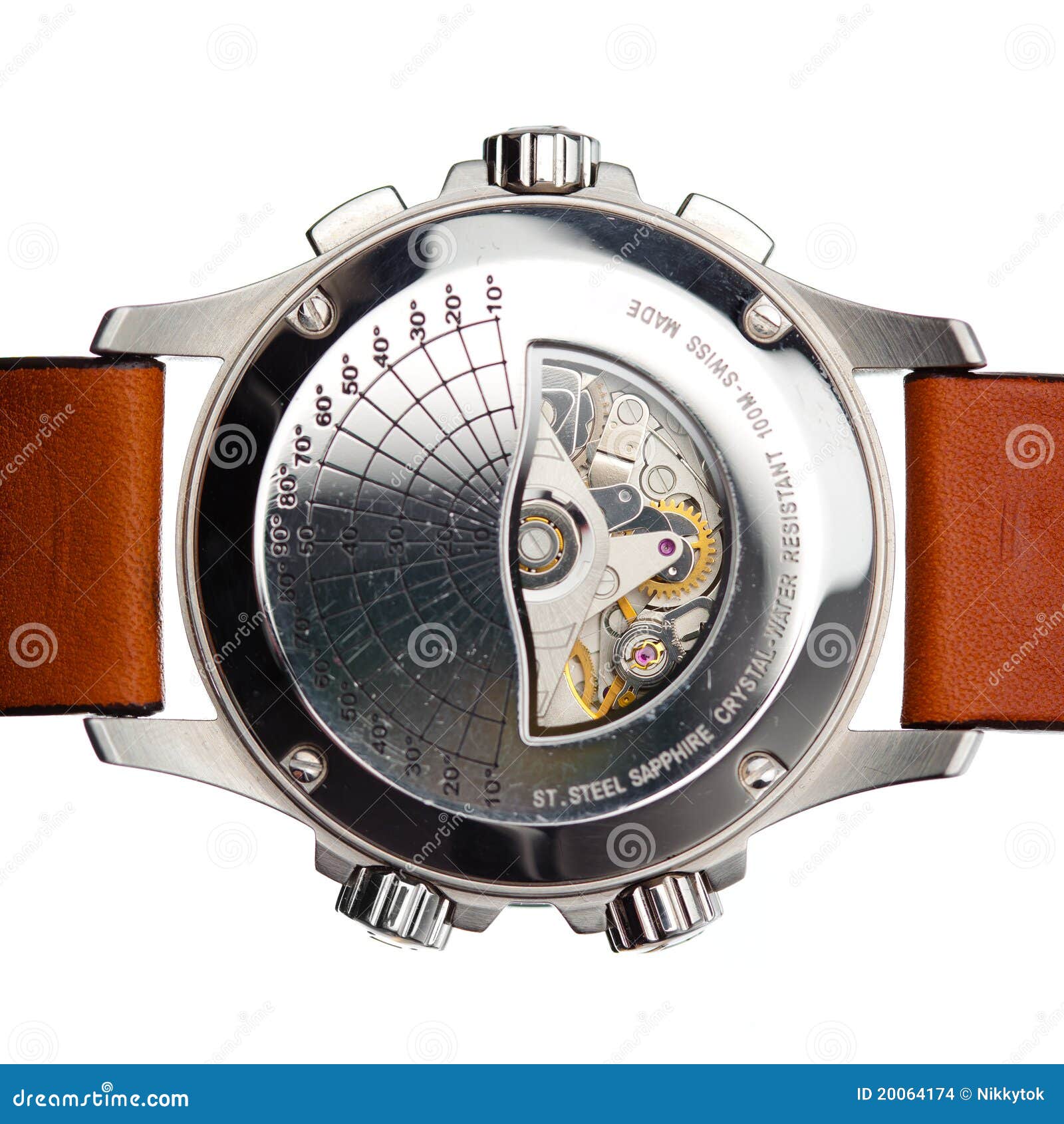 Wristwatch back stock photo. Image of circle, open, mechanism - 20064174
