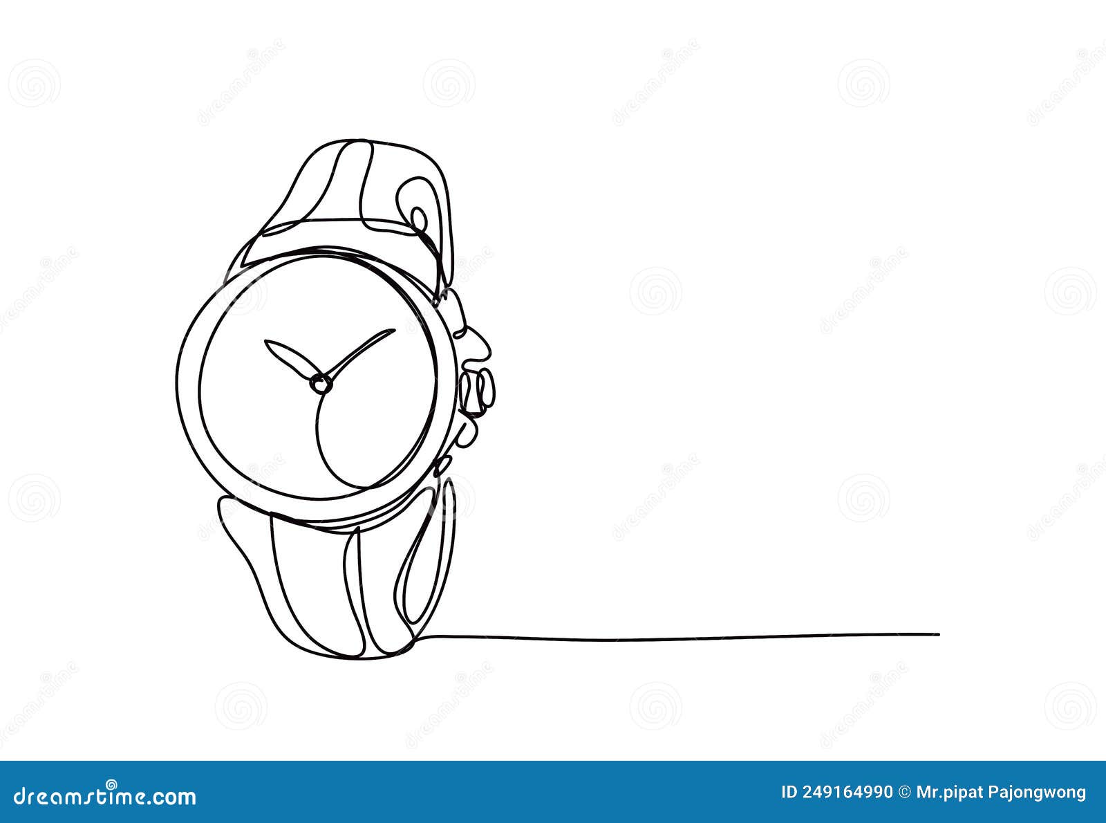 Wristwatch , Continuous Line Drawing, Vector Illustration Stock ...