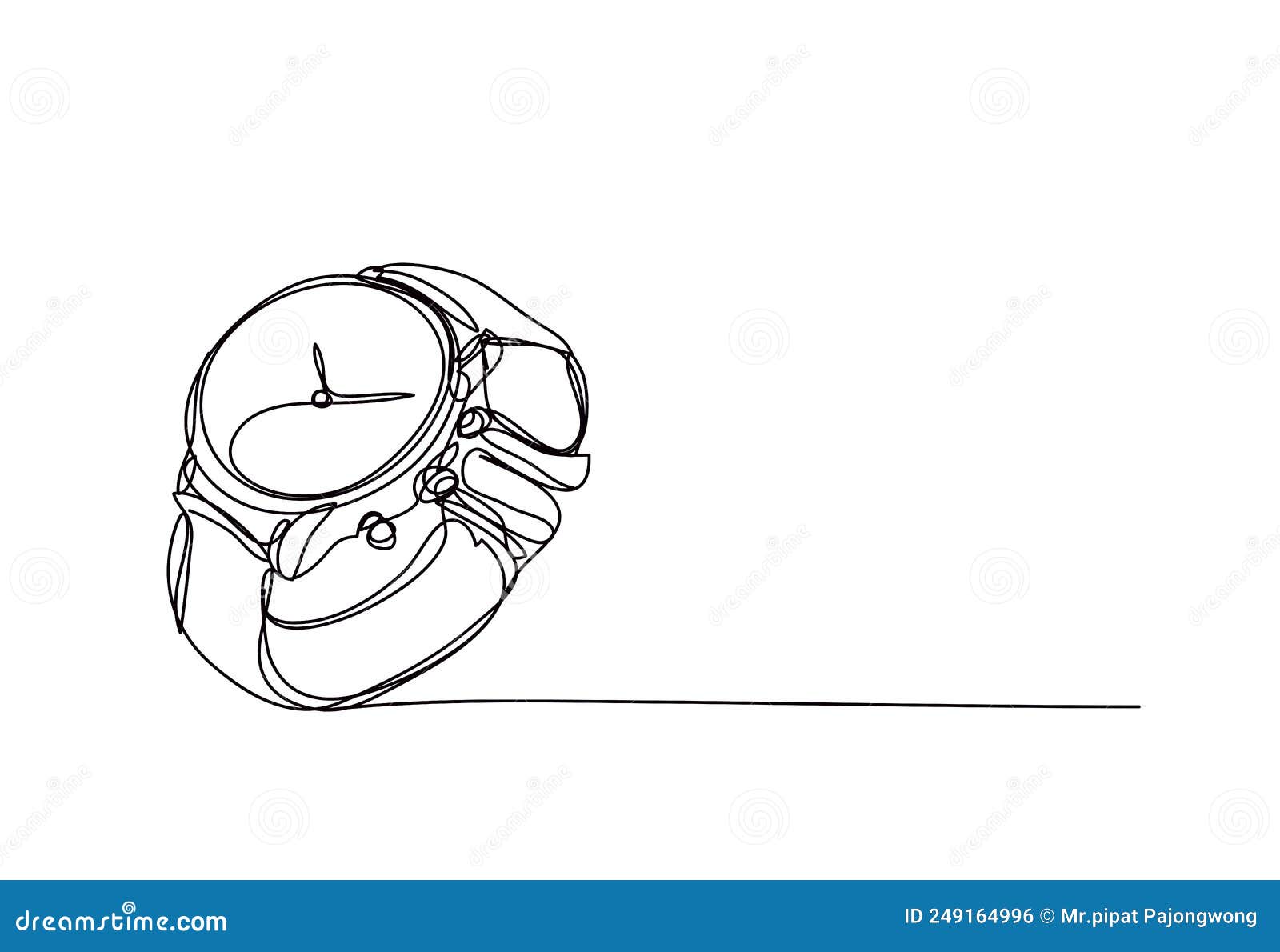 Wristwatch , Continuous Line Drawing, Vector Illustration Stock ...
