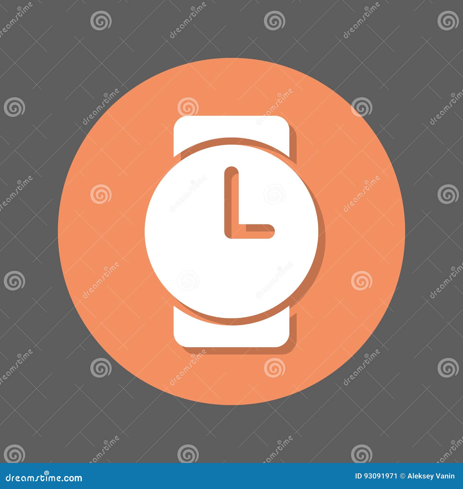 Wristwatch Flat Icon. Round Colorful Button, Circular Vector Sign with ... Wristwatch Flat Icon. Round Colorful Button, Circular Vector Sign with ...