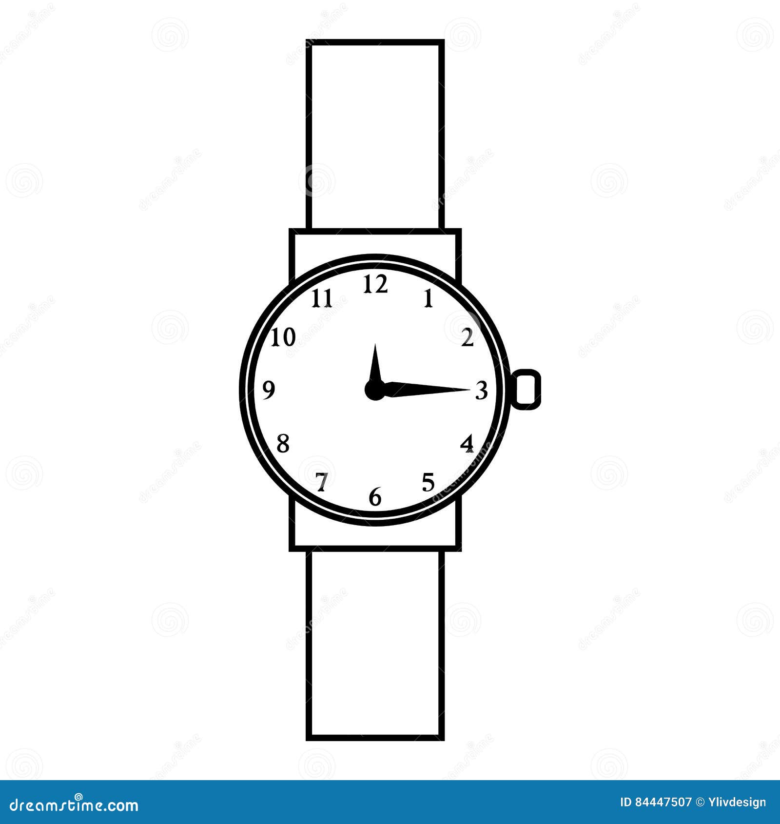 Wristwatch Icon, Outline Style Stock Vector - Illustration of isolated ...