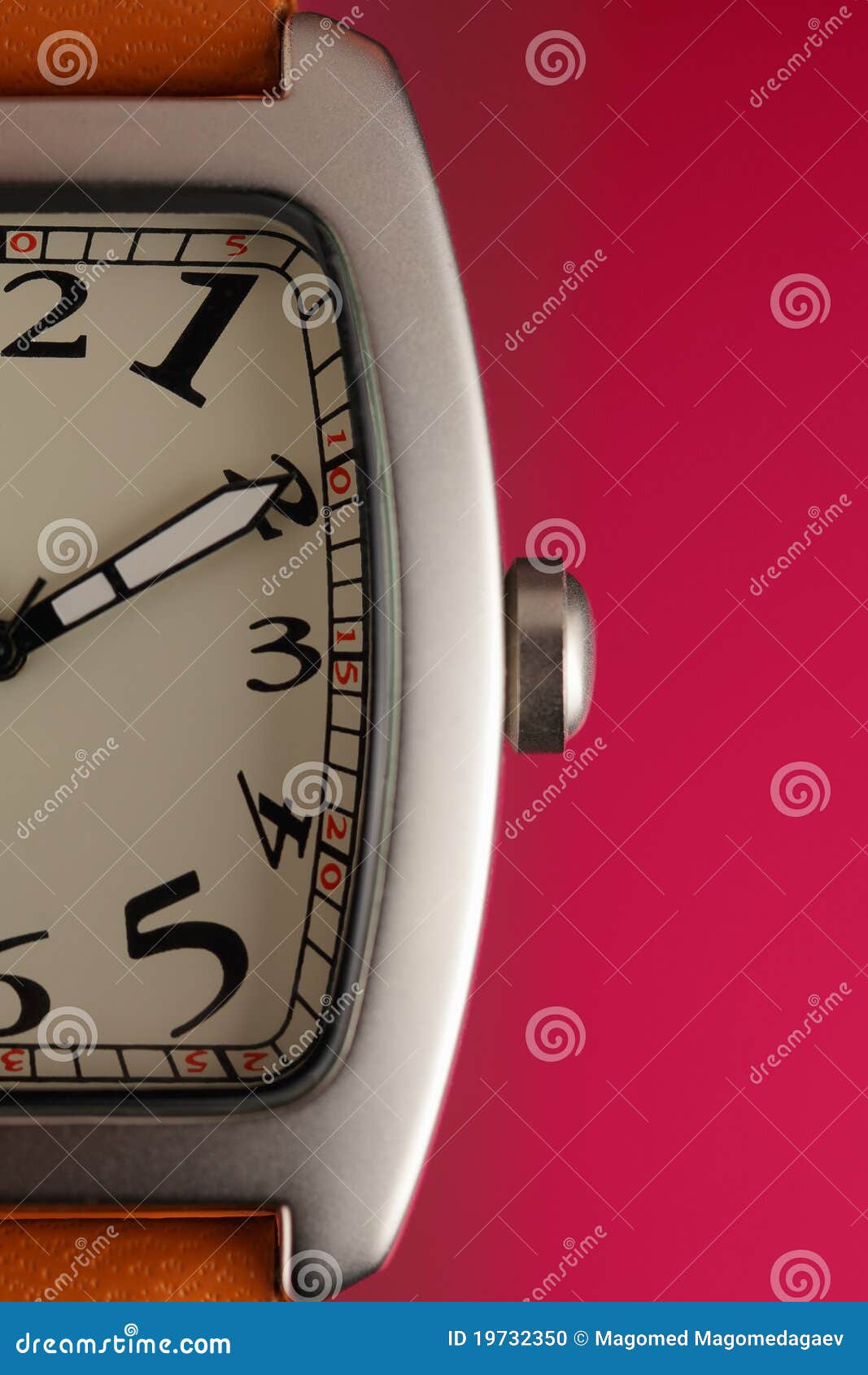 Wristwatch on red stock photo. Image of elegance, accessory - 19732350