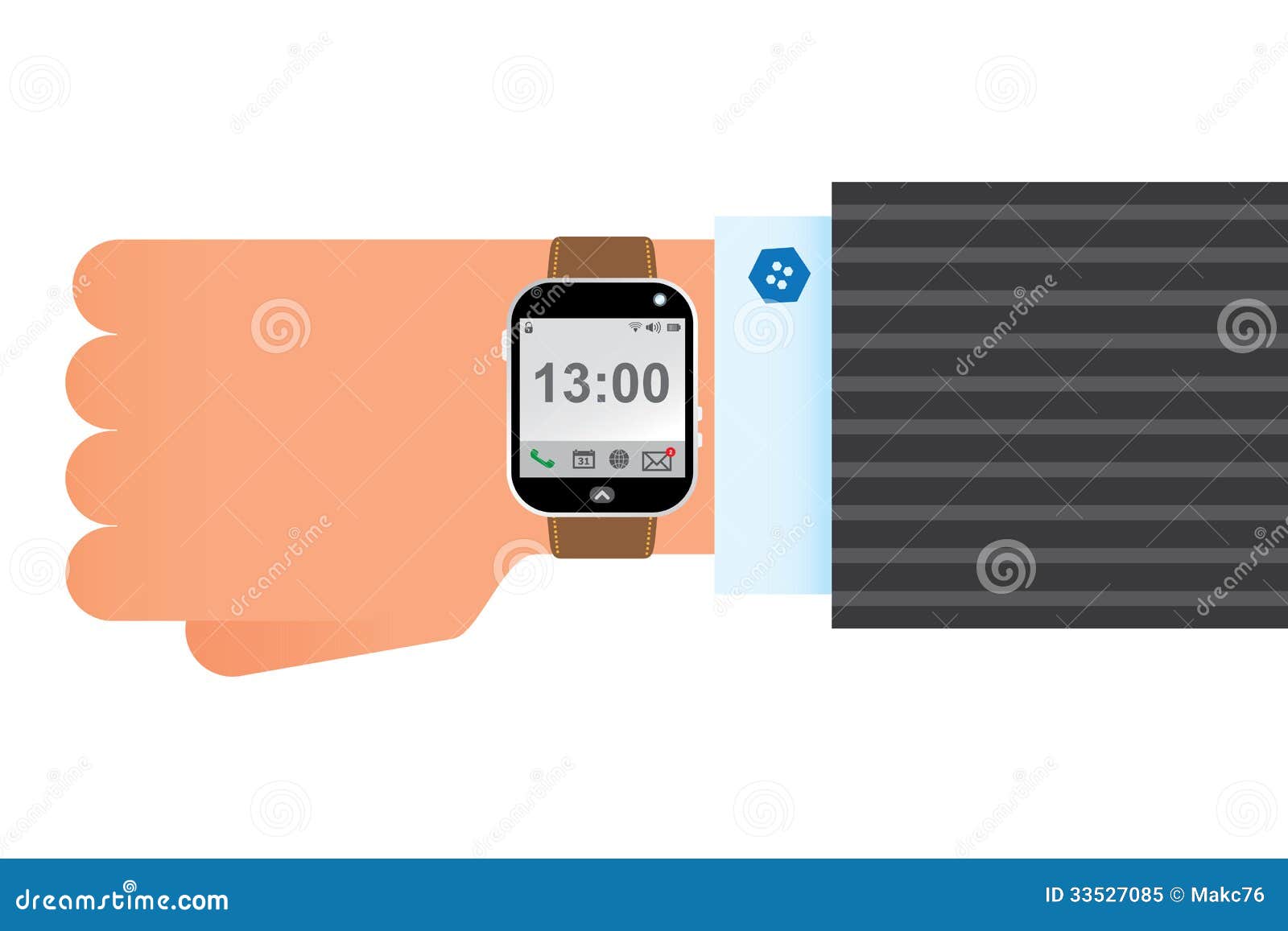 Wristwatch smart clock stock vector. Illustration of device - 33527085