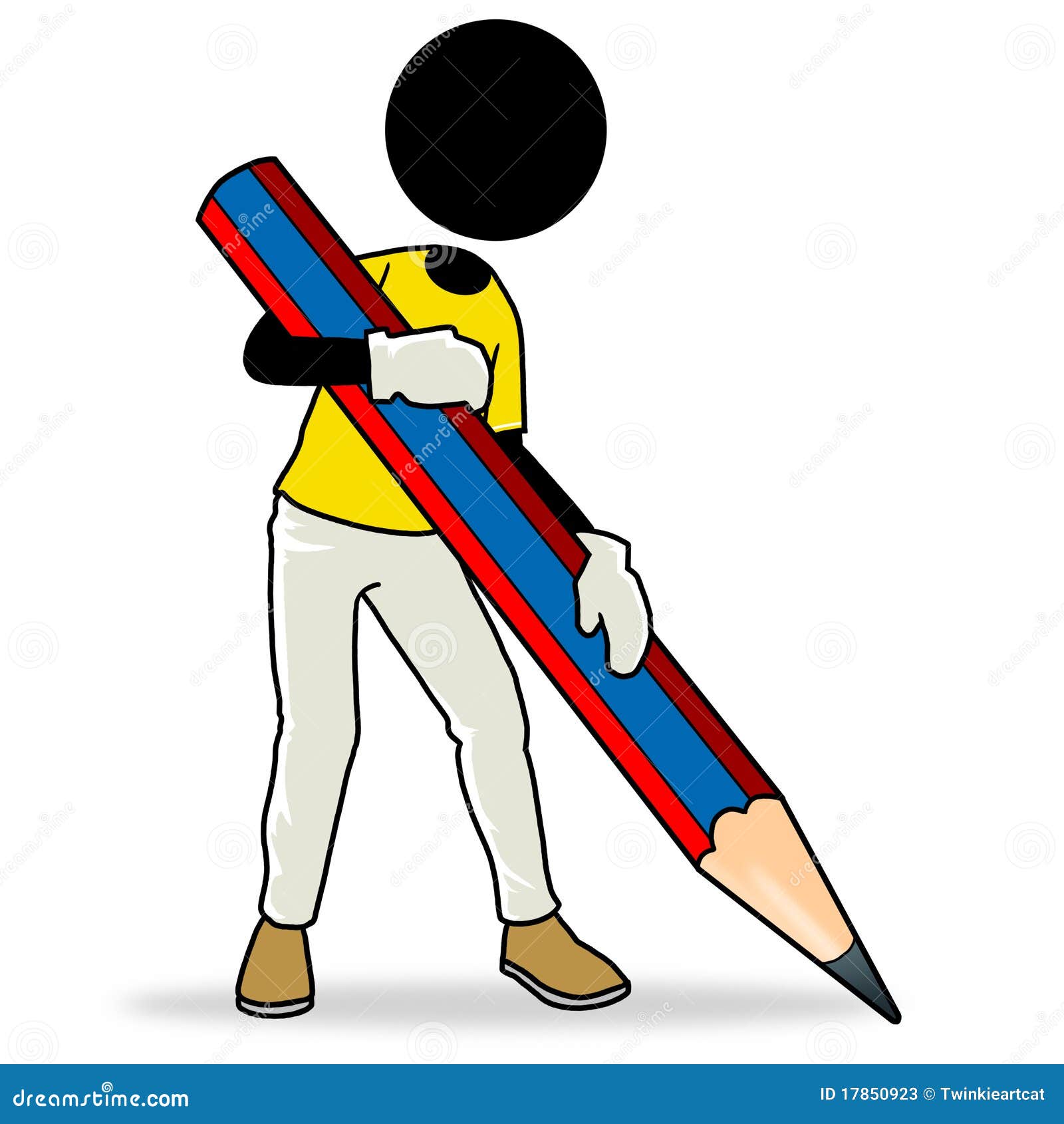 Write stock illustration. Illustration of standing, holding - 17850923