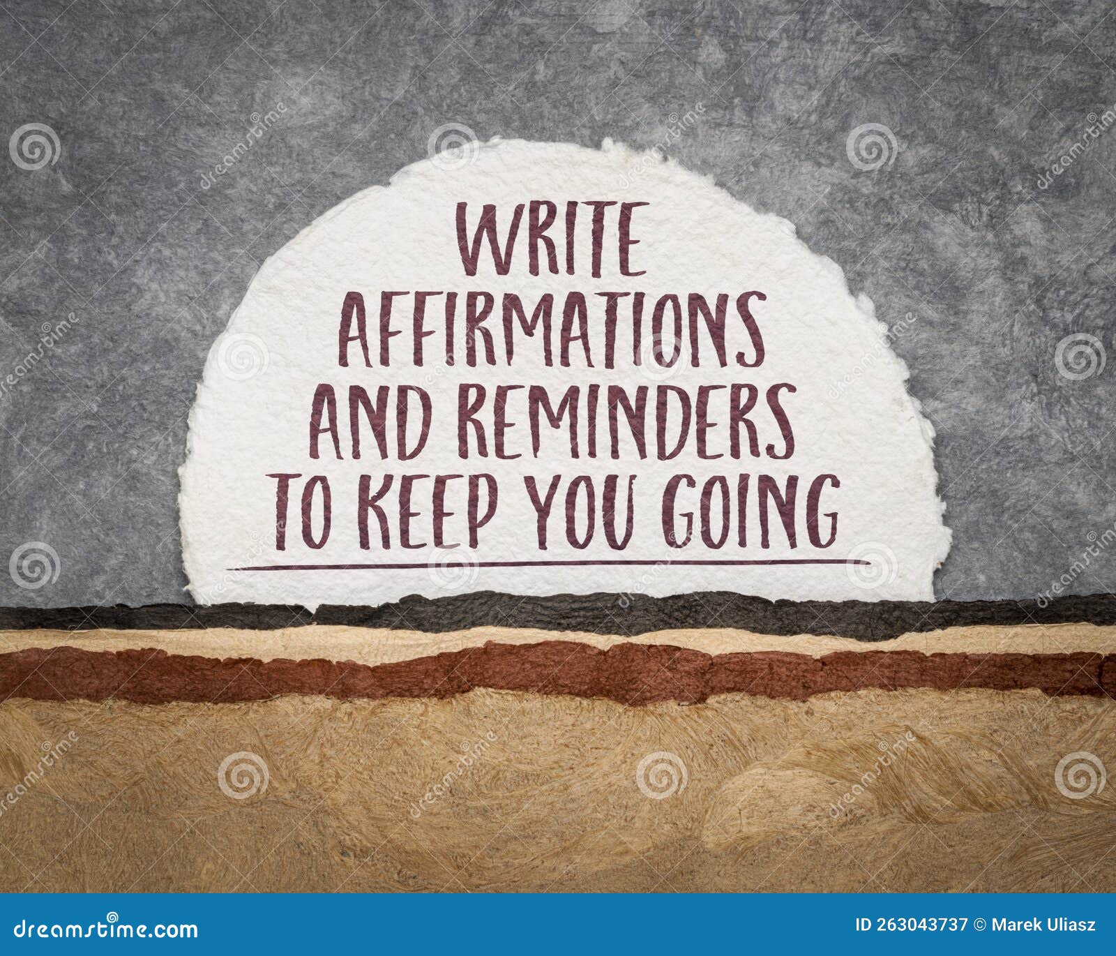 Write Affirmations and Reminders To Keep You Going Stock Image - Image ...