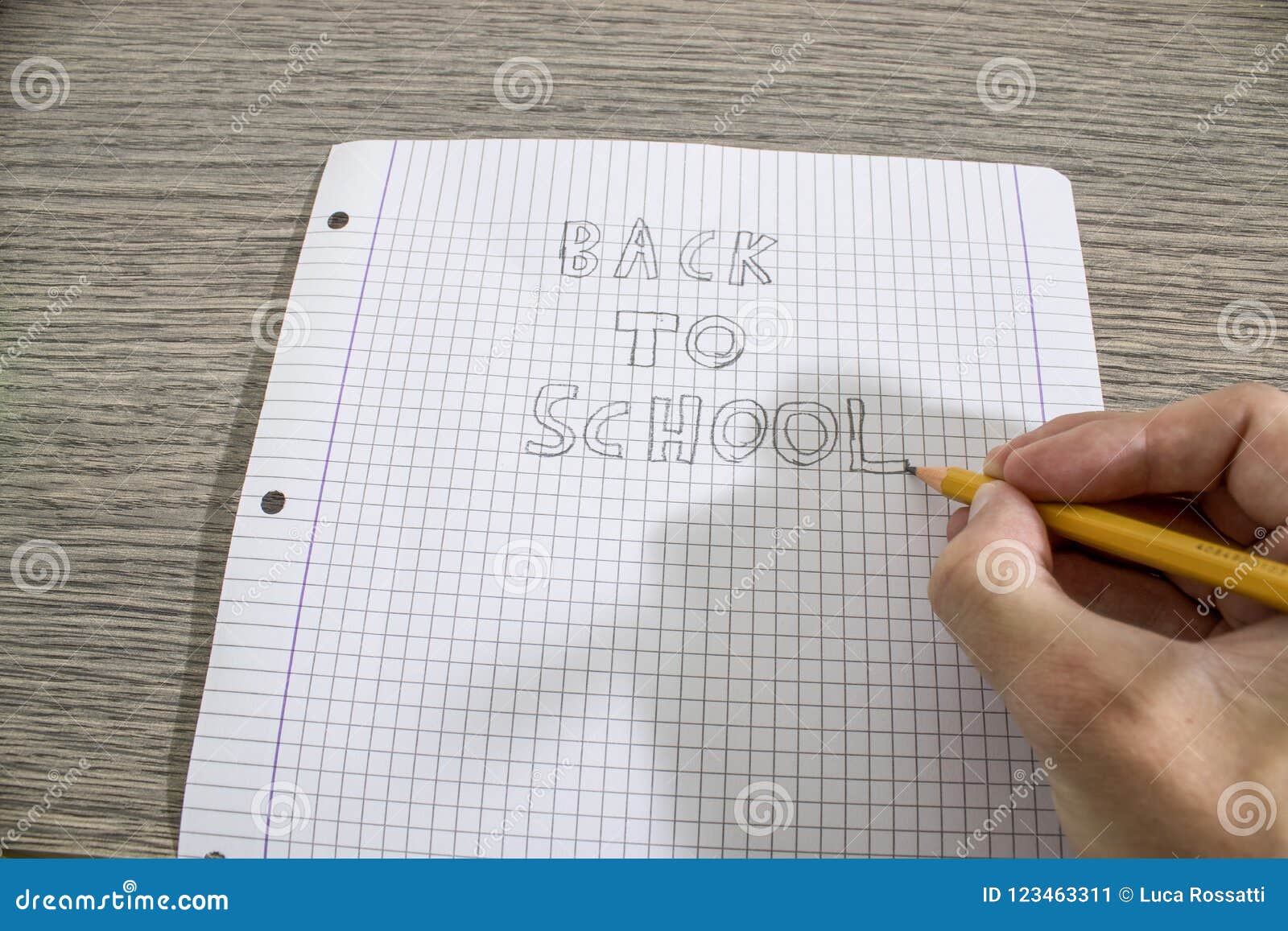 Write Back To School Handwritten on a Paper Stock Image - Image of ...