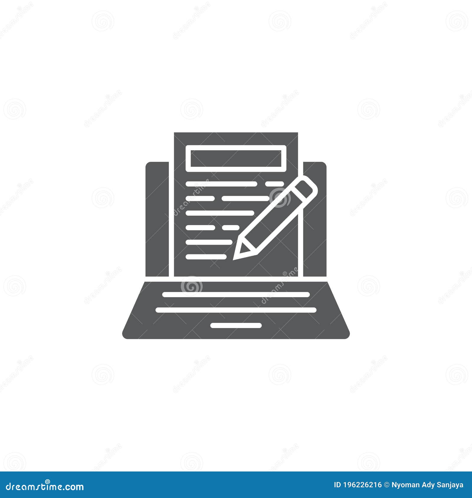 Write Blog Post Vector Icon Symbol Isolated on White Background Stock ...