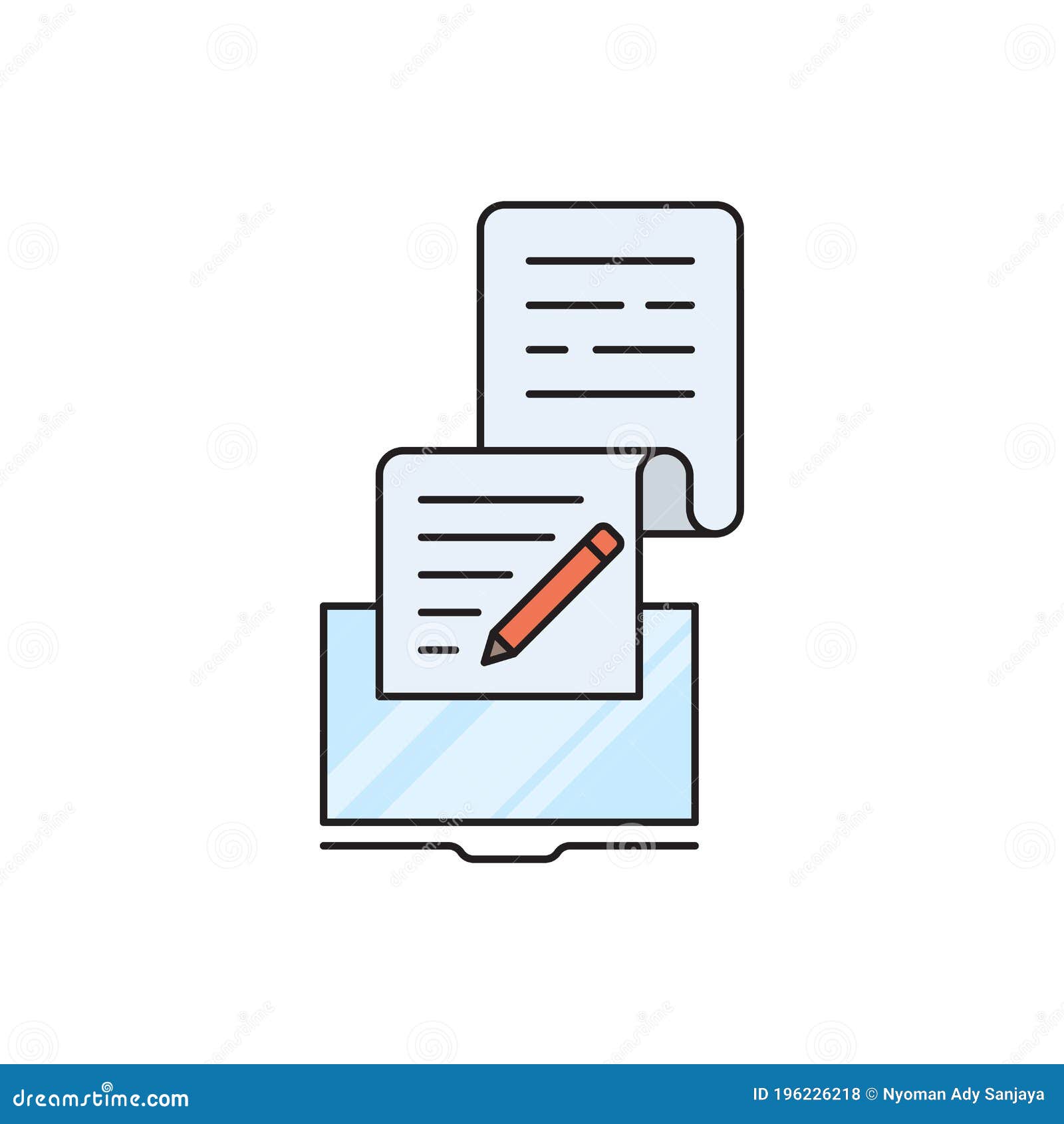 Write Blog Post Vector Icon Symbol Isolated on White Background Stock ...