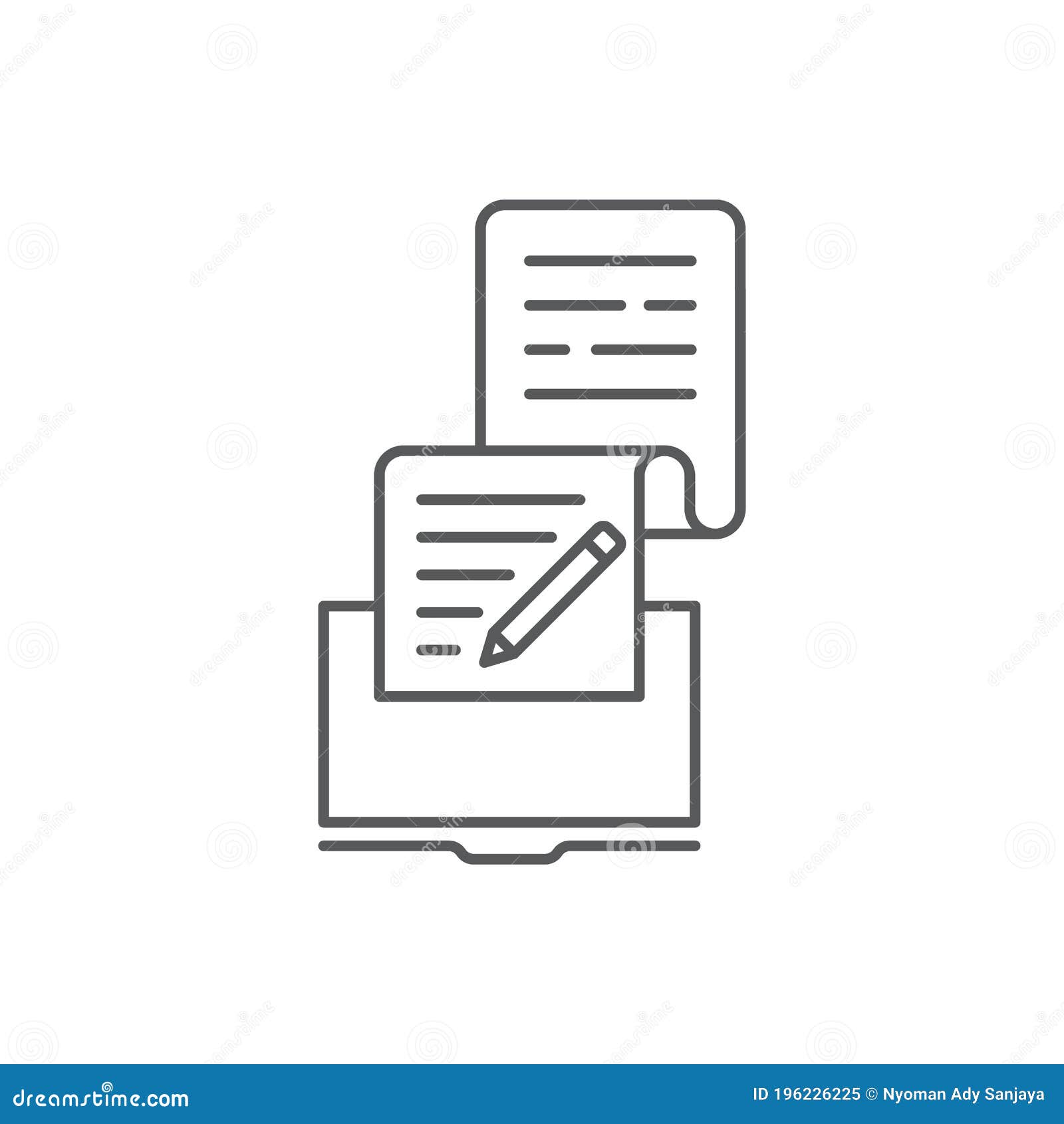 Write Blog Post Vector Icon Symbol Isolated on White Background Stock ...