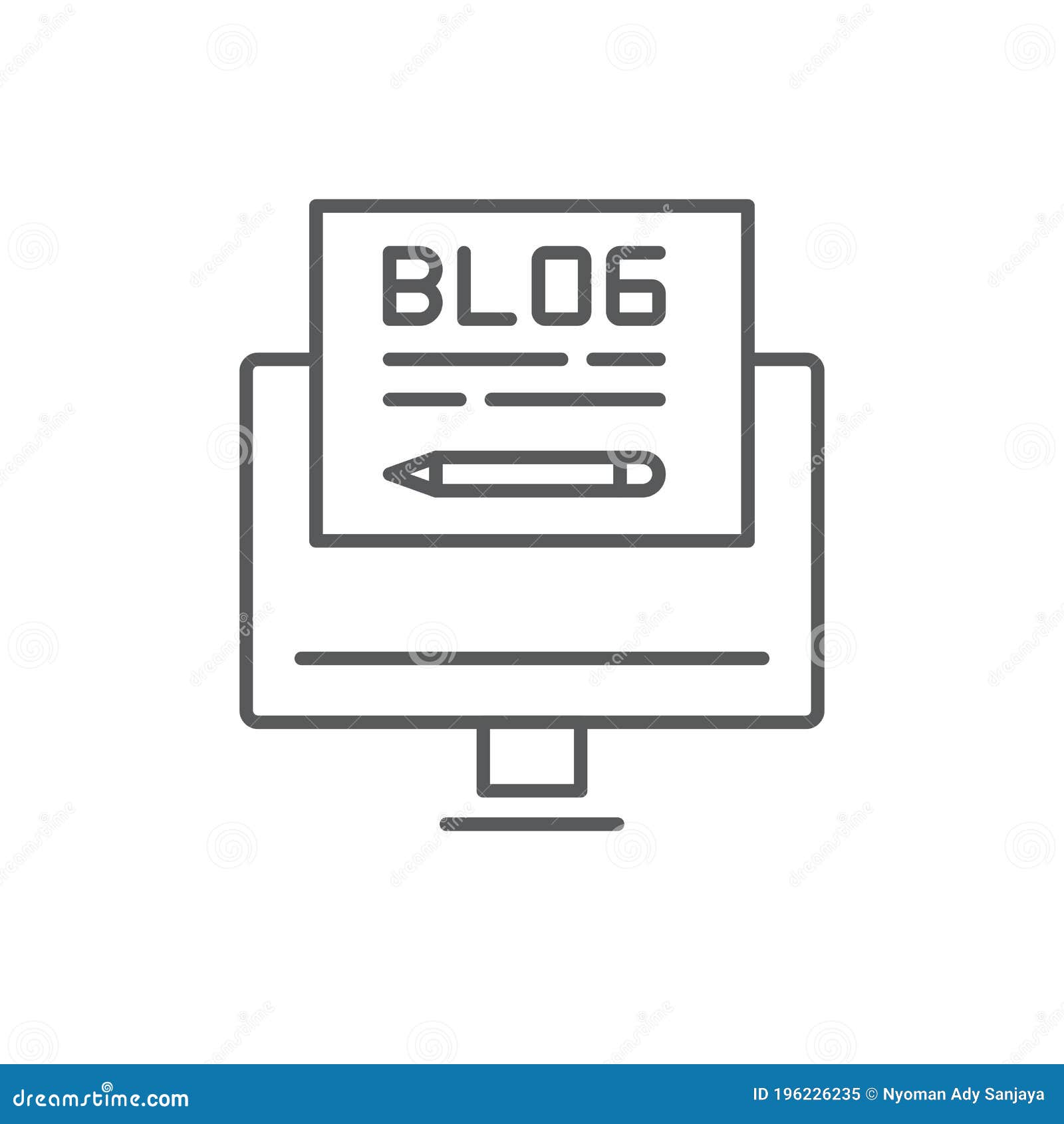 Write Blog Post Vector Icon Symbol Isolated on White Background Stock ...