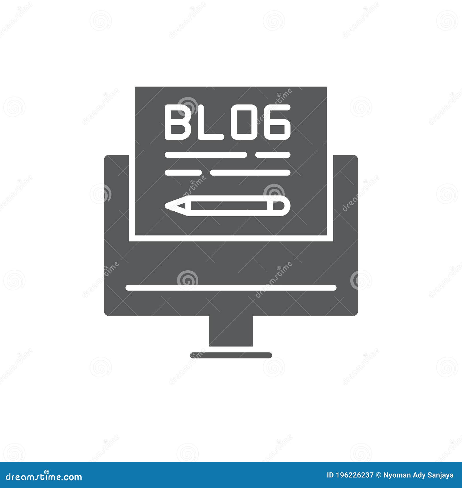 Write Blog Post Vector Icon Symbol Isolated on White Background Stock ...