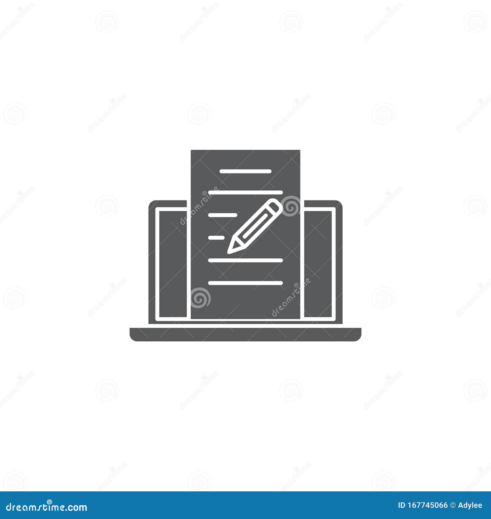 Write Blog Post Vector Icon Symbol Isolated on White Background Stock ...