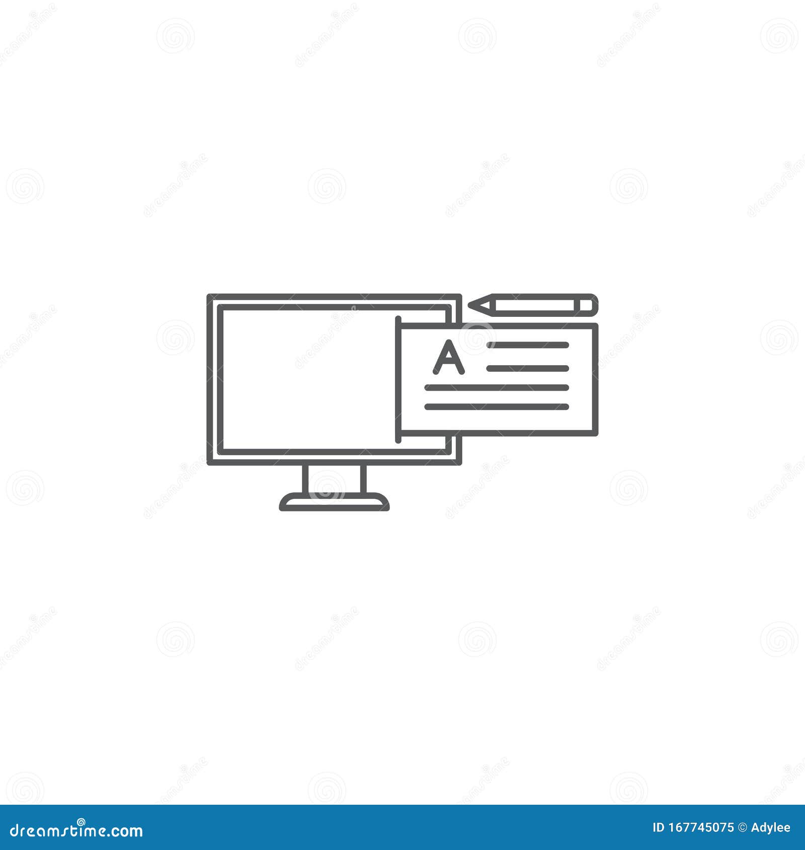 Write Blog Post Vector Icon Symbol Isolated on White Background Stock ...