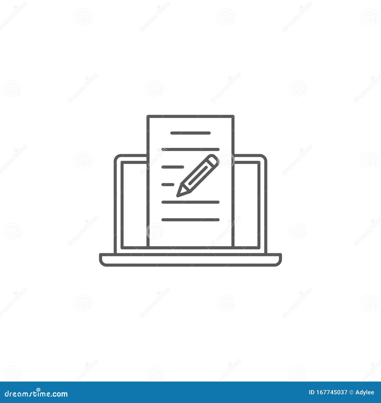 Write Blog Post Vector Icon Symbol Isolated on White Background Stock ...