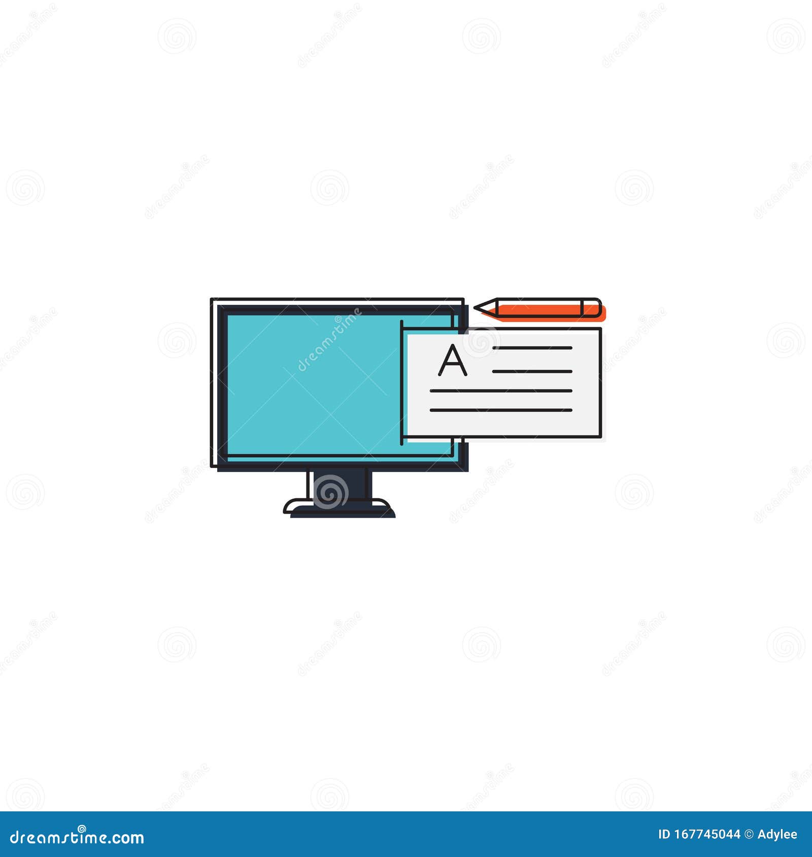 Write Blog Post Vector Icon Symbol Isolated on White Background Stock ...