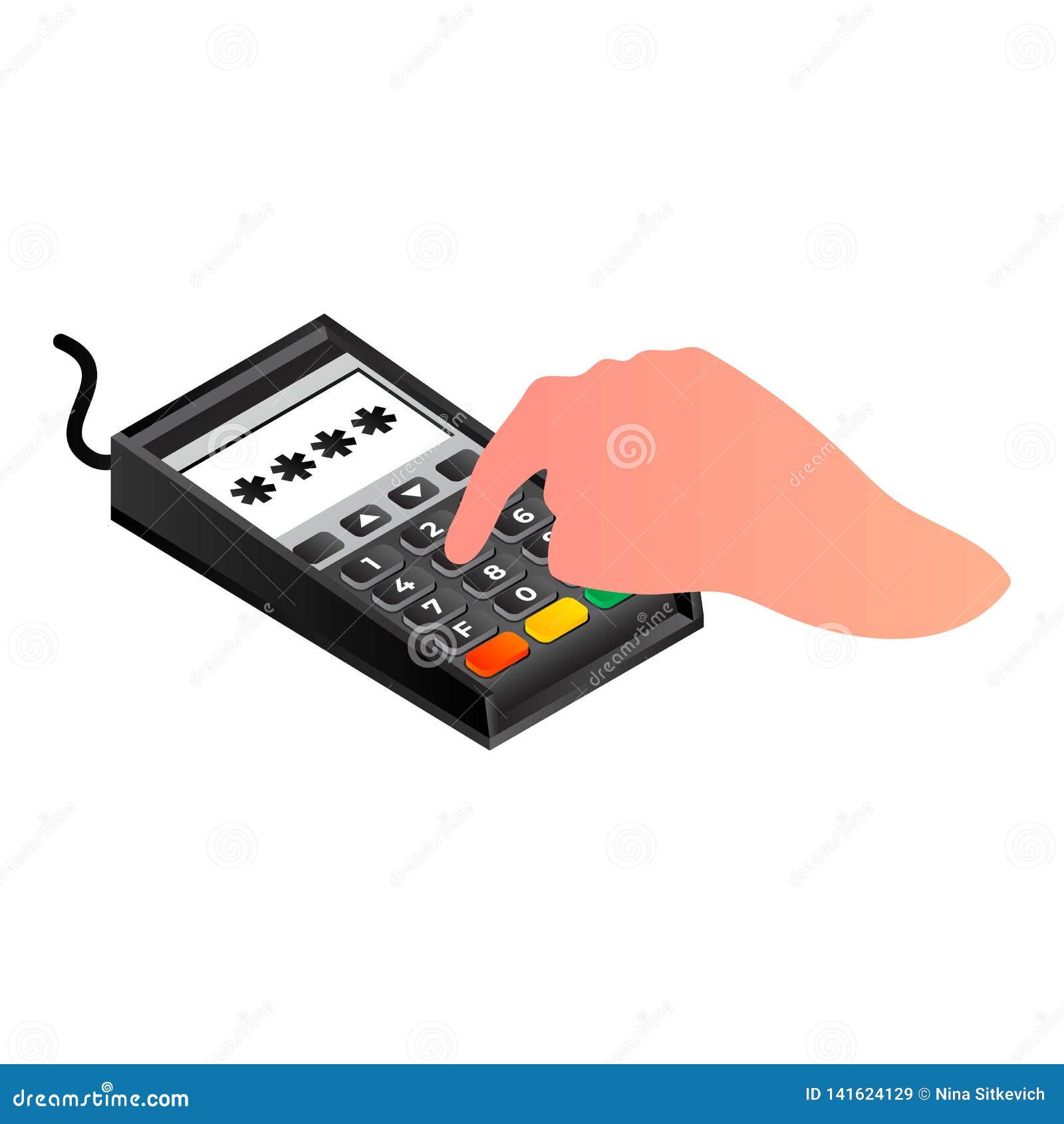 Write Card Pin Code Icon, Isometric Style Stock Vector - Illustration ...