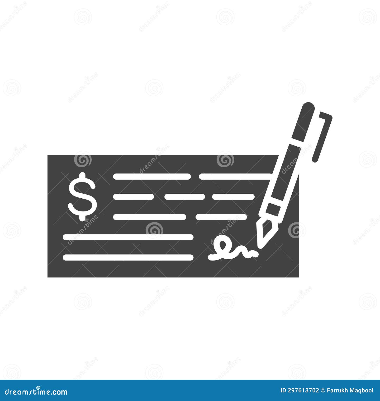 Write Cheque Icon Vector Image. Stock Illustration - Illustration of ...