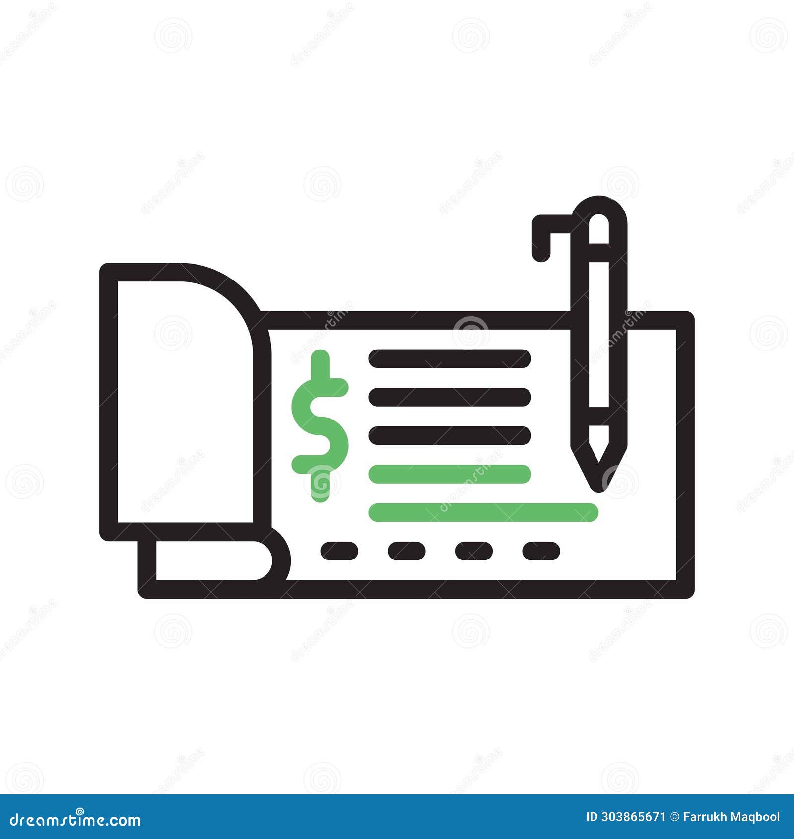 Write Cheque Icon Vector Image. Stock Vector - Illustration of concept ...