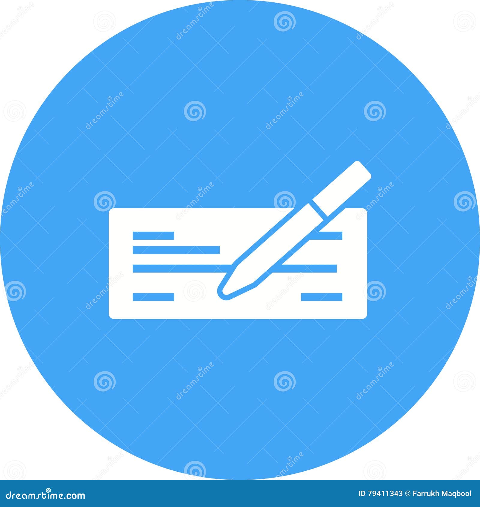 Write Cheque stock vector. Illustration of bank, business - 79411343