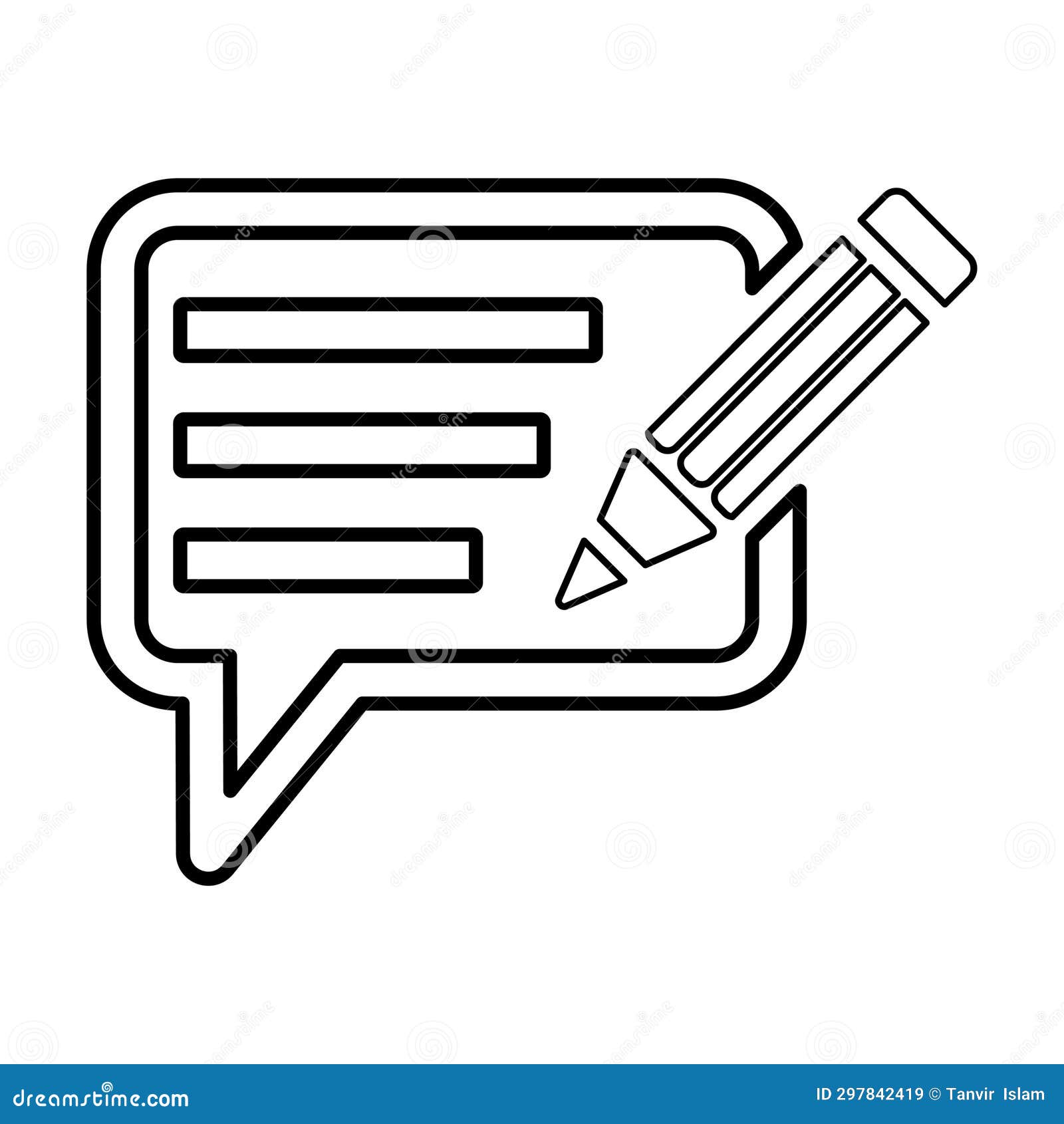 Write a Comment Icon in Outline Style Stock Illustration - Illustration ...
