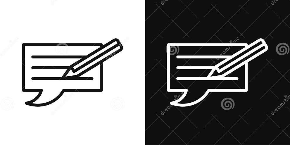 Write Comment Icon Set. Positive Feedback or Testimonials Vector Symbol ...