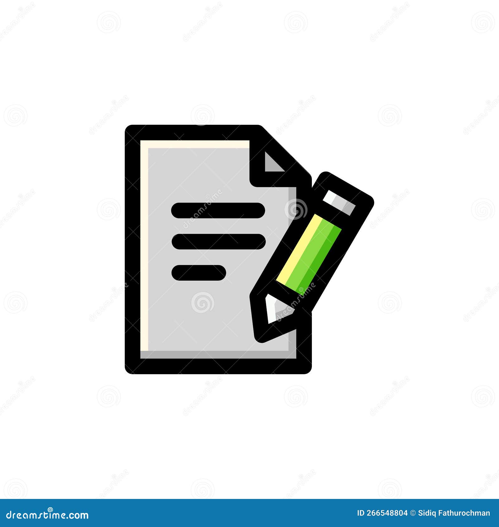 Write Document Icon stock vector. Illustration of school - 266548804
