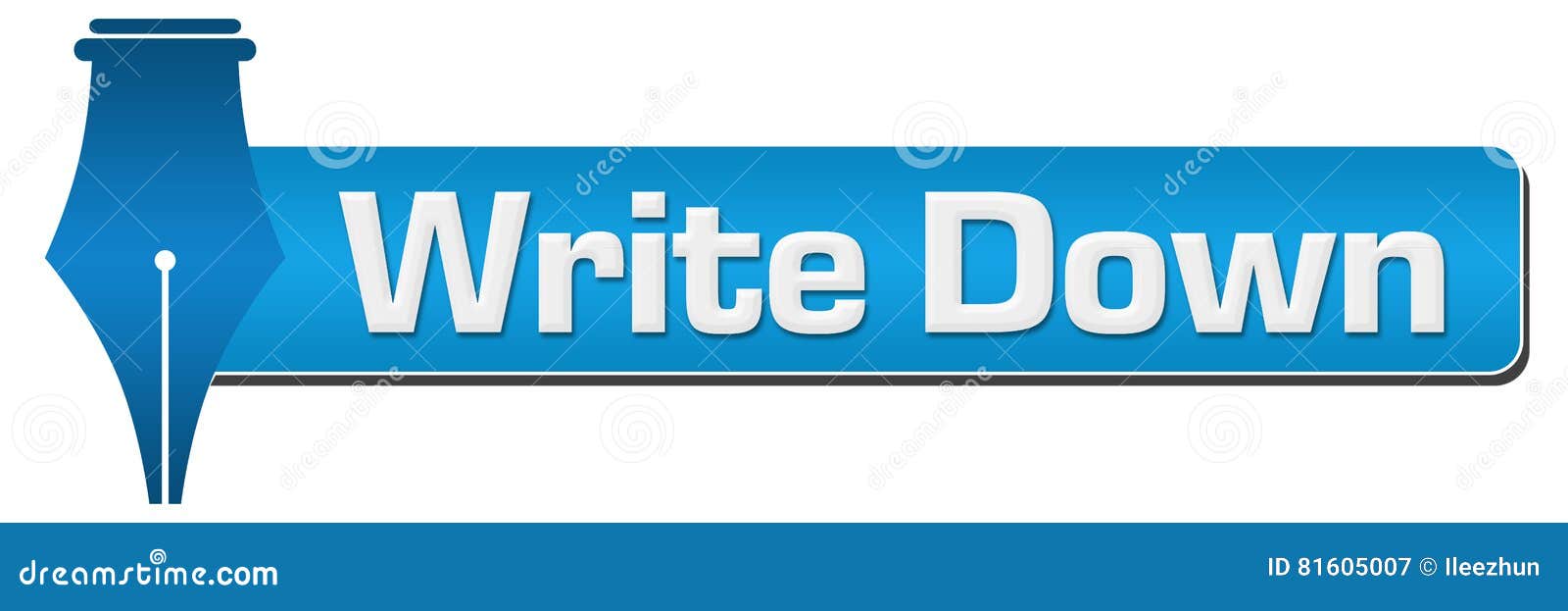 Write Down Pen Symbol Horizontal Stock Illustration - Illustration of ...