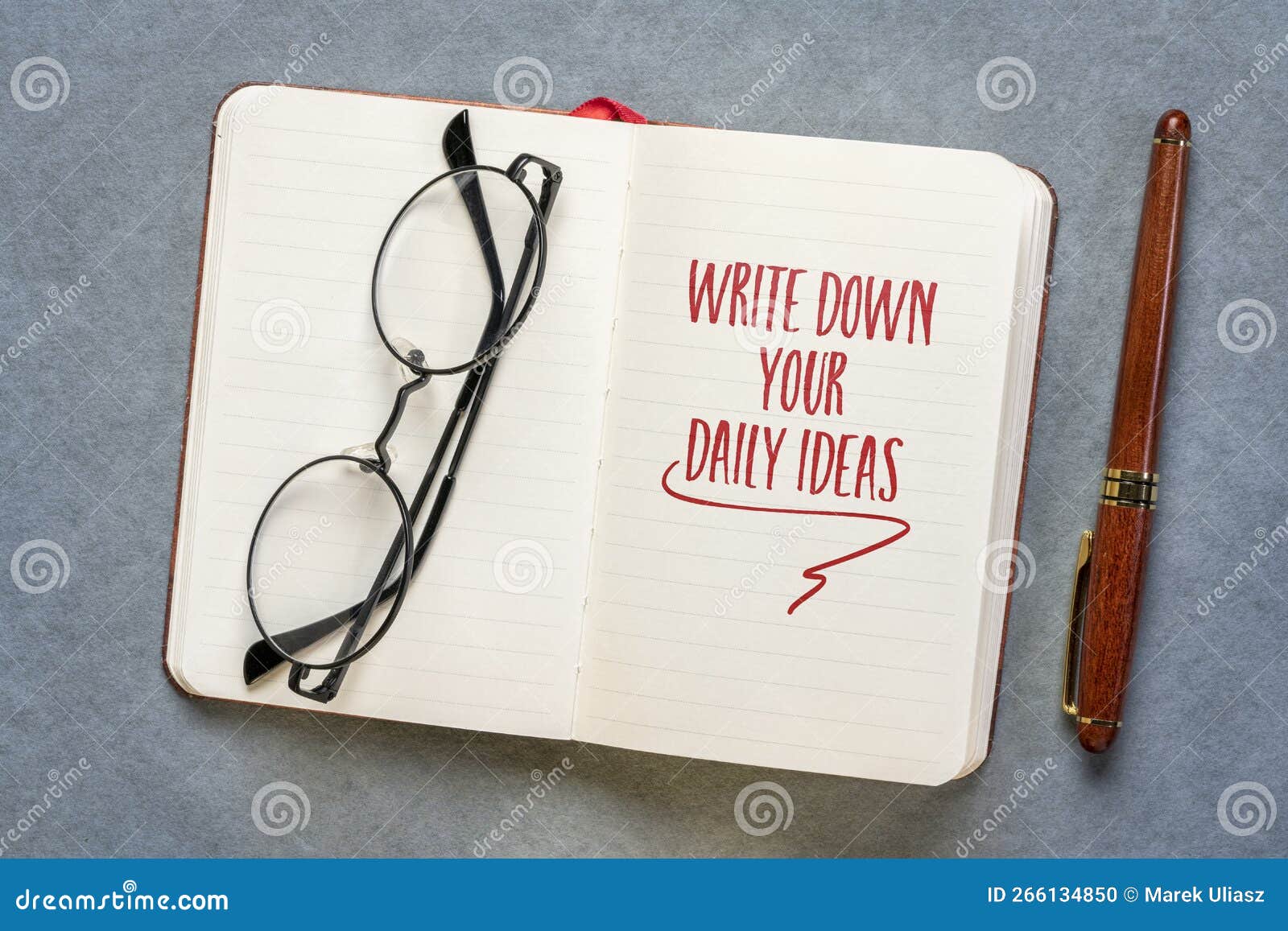 Write Down Your daily Ideas Stock Photo - Image of reminder, inspiration: 266134850