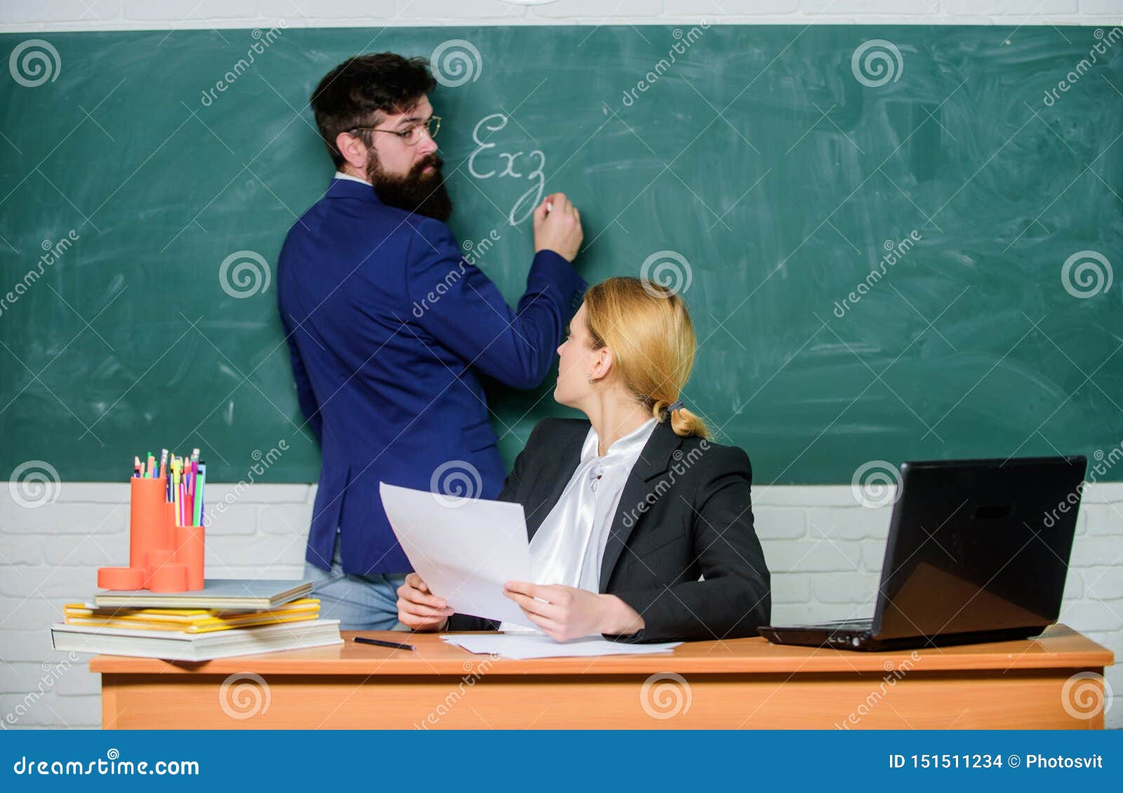 Check Homework. Write Down Your Task. Teachers Working In Pairs School ...