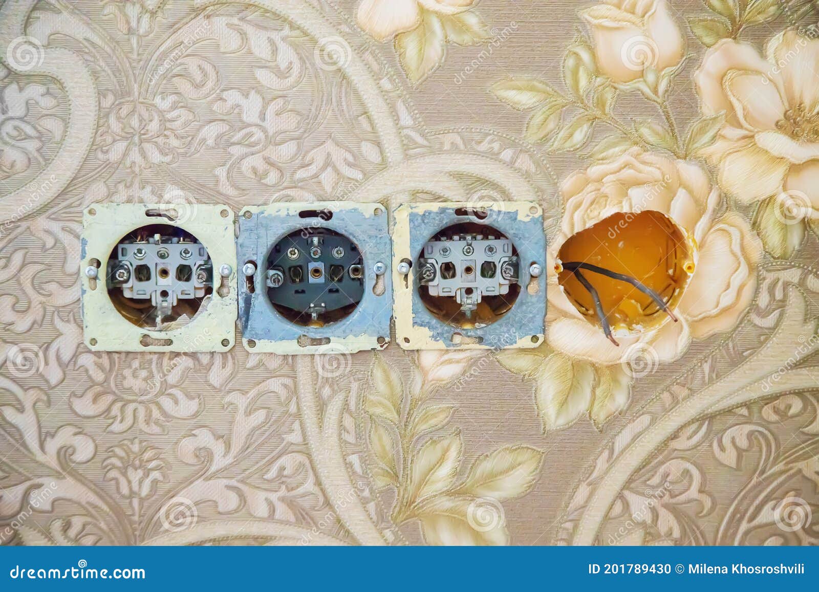 Write Electrical Work, Switch and Socket Installation.selectiv Focus ...