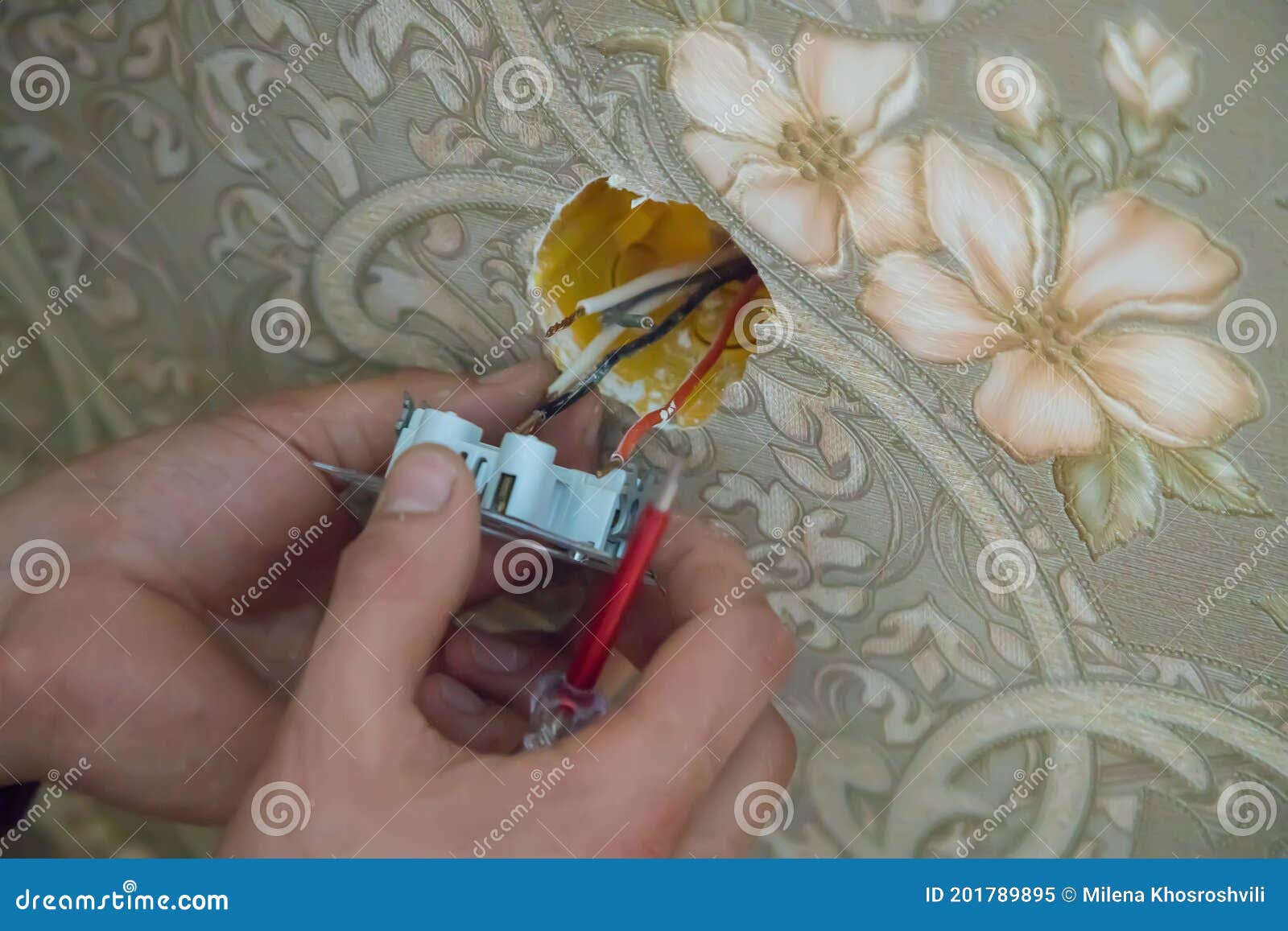 Write Electrical Work, Switch and Socket Installation.selectiv Focus ...