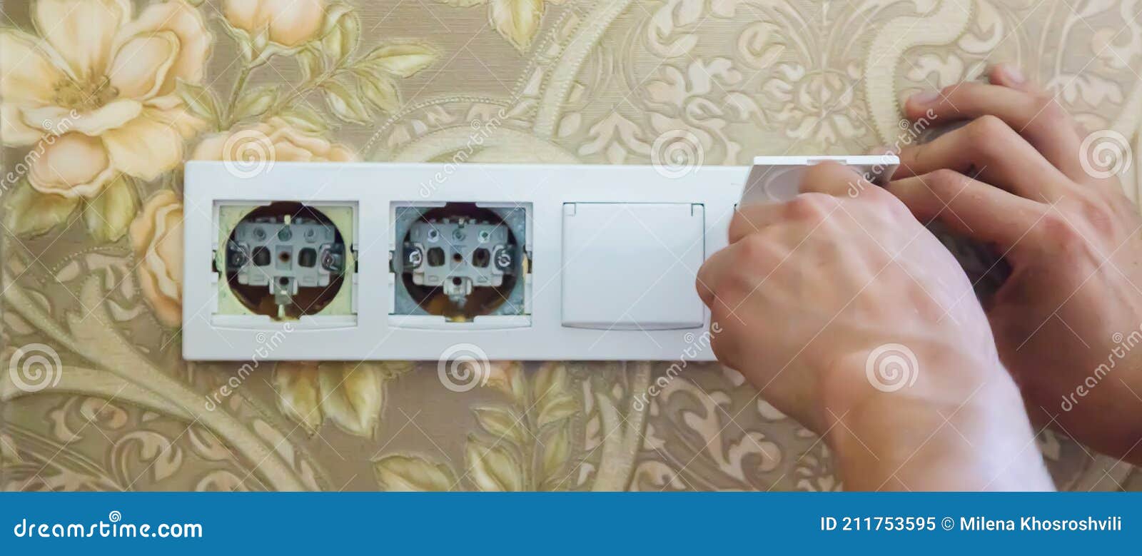 Write Electrical Work, Switch and Socket Installation.selectiv Focus ...